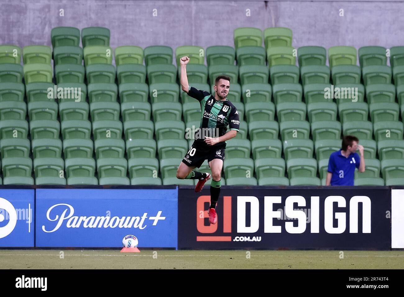 MELBOURNE, AUSTRALIEN - FEBRUAR 23: Steven Lustica von Western United ...