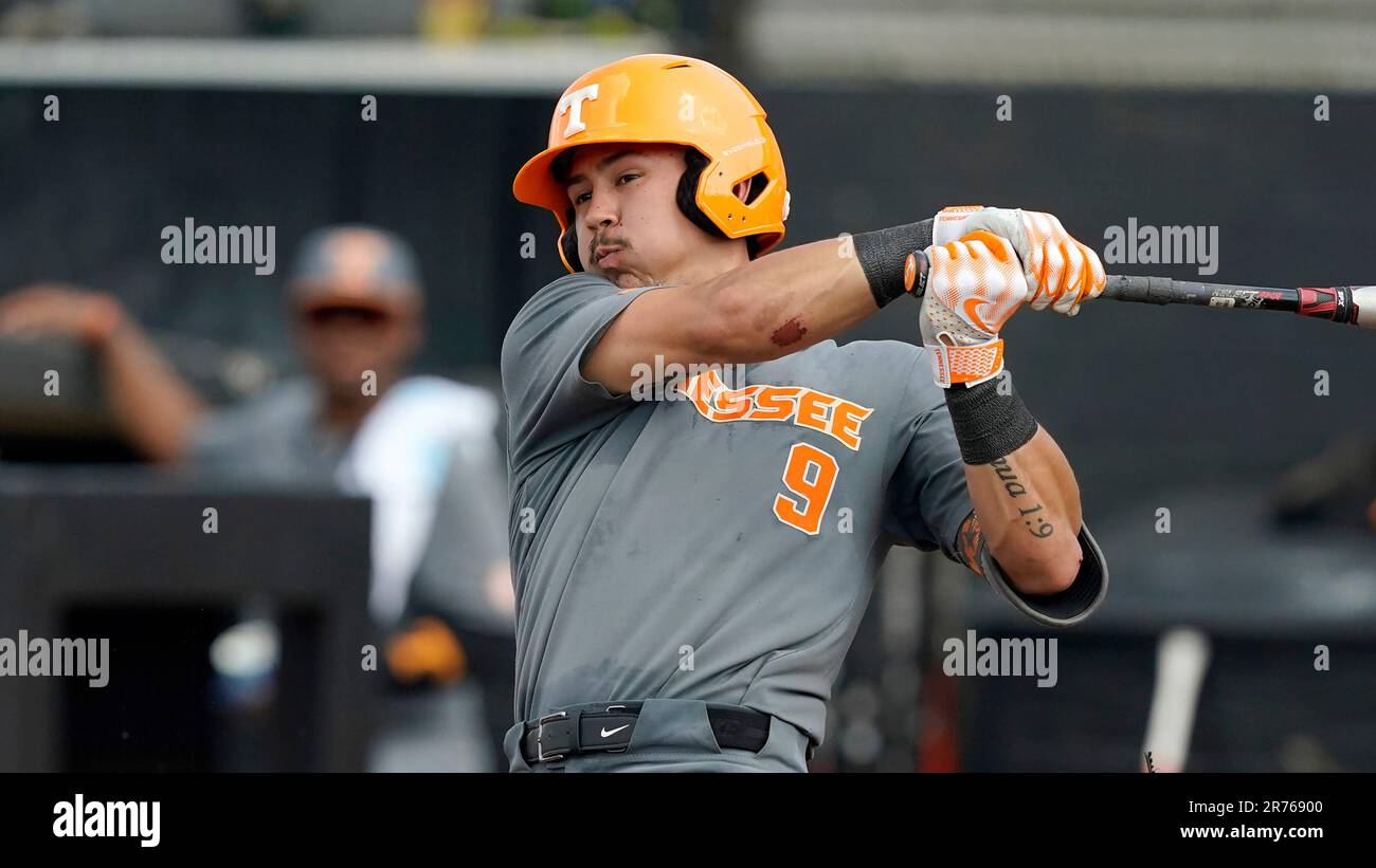 Tennessee's Hunter Ensley hits a foul ball against Southern Mississippi ...