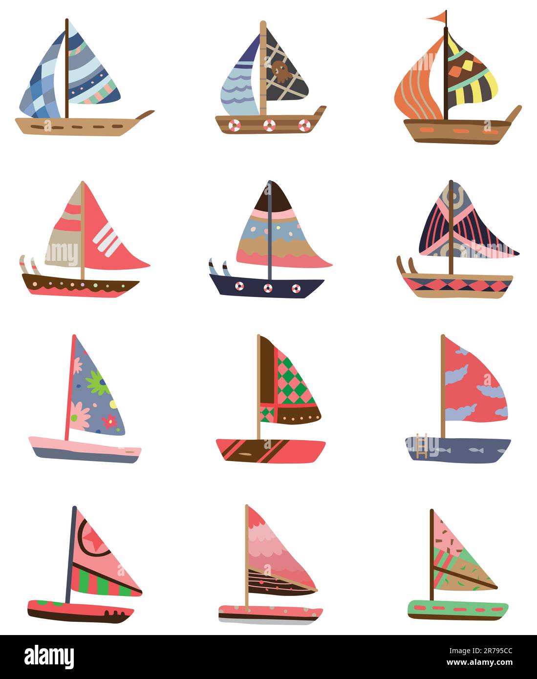 Segelboot cartoon Ausgeschnittene Stockfotos und -bilder - Alamy