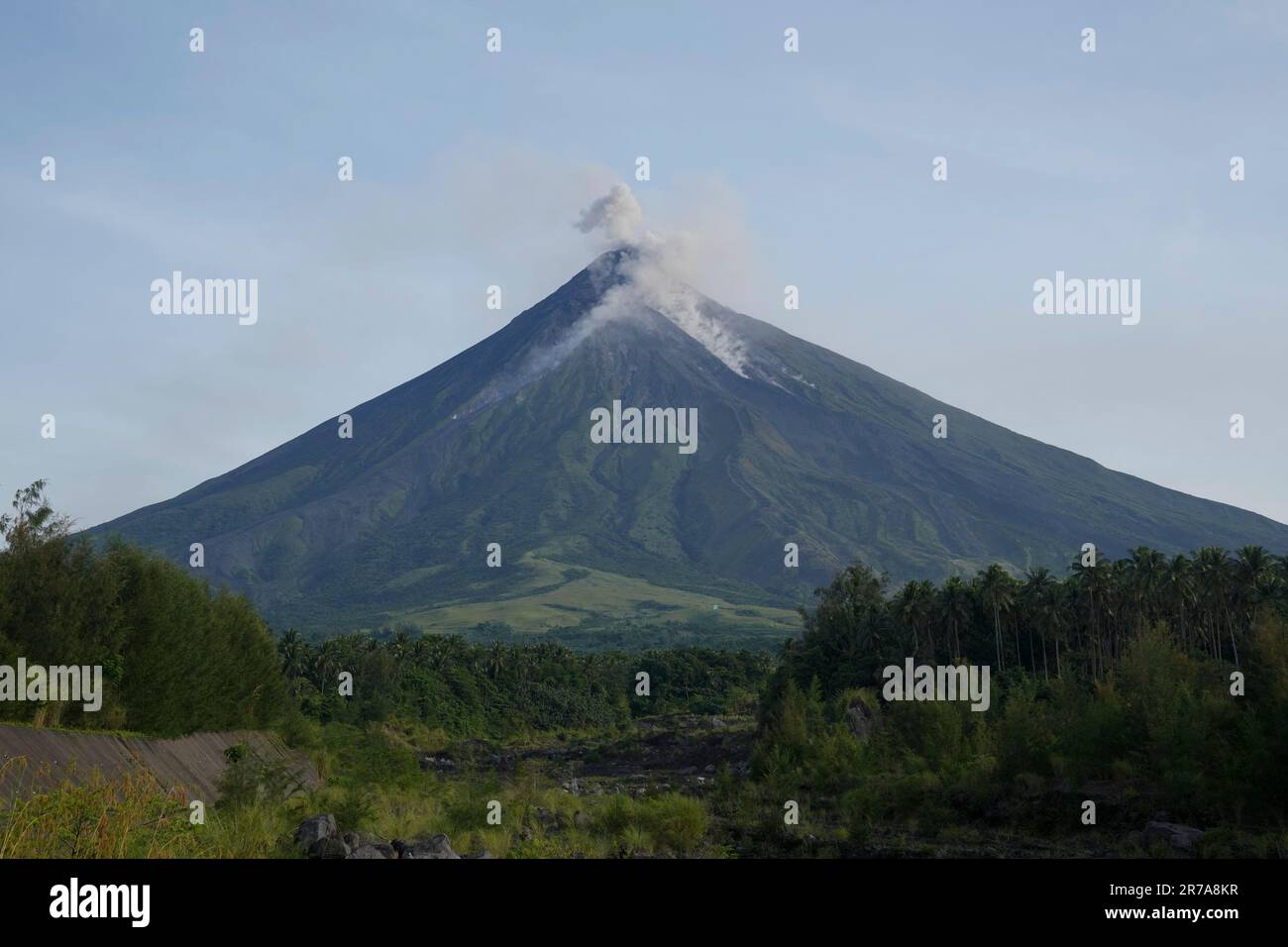 Mayon volcano spews ash and lava as seen from Daraga town, Albay ...