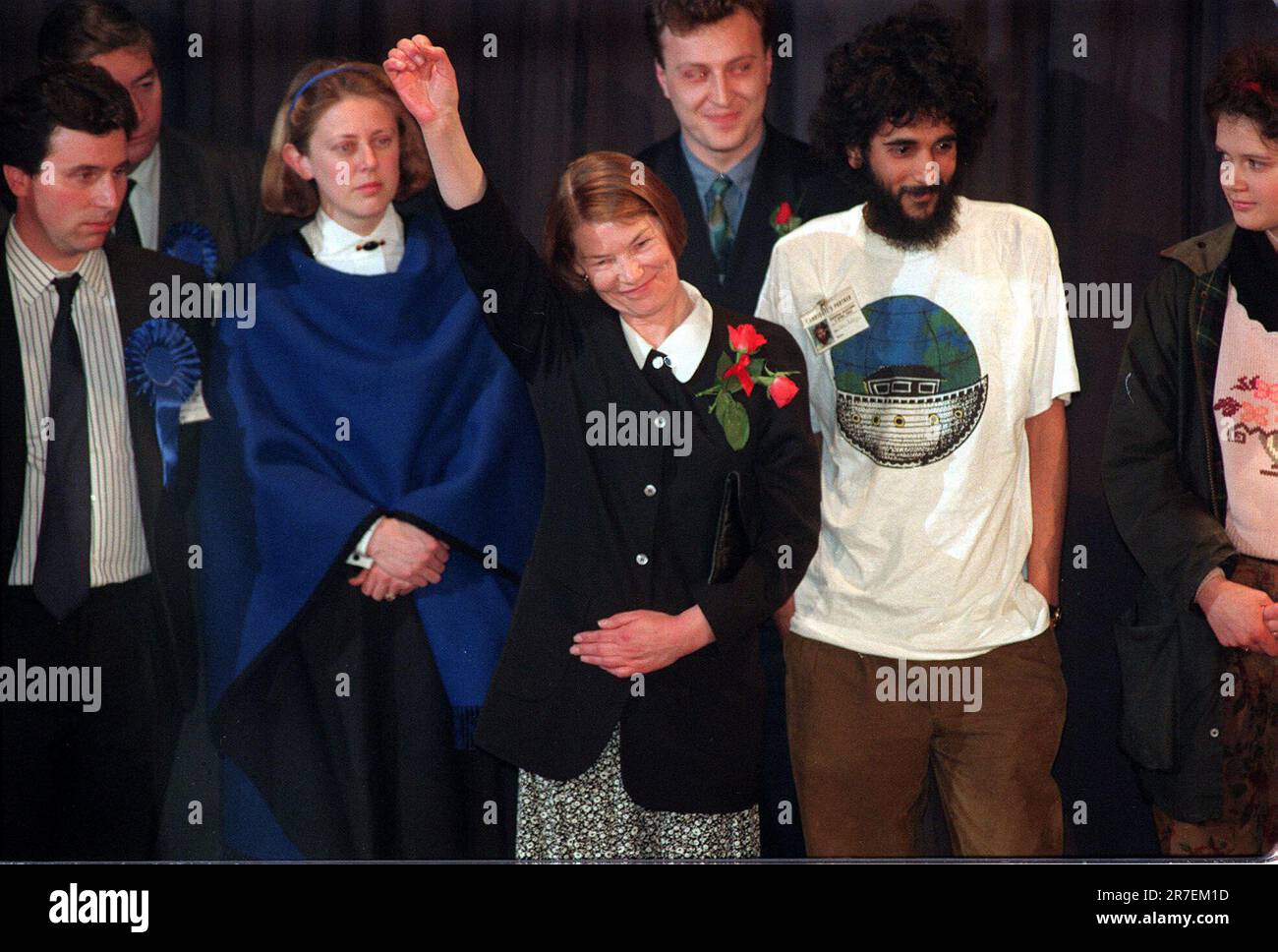 Aktenfoto vom 10.04/92 von Glenda Jackson nach der Wahl im Hampstead ...