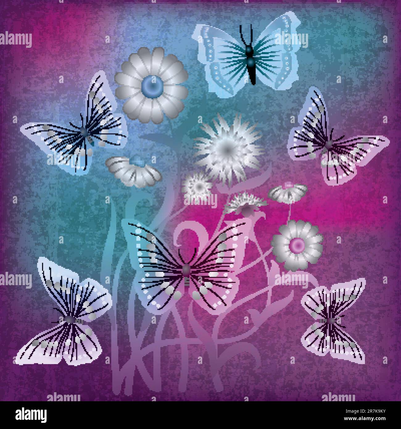 Lila blüten und insekten Stock-Vektorgrafiken kaufen - Alamy