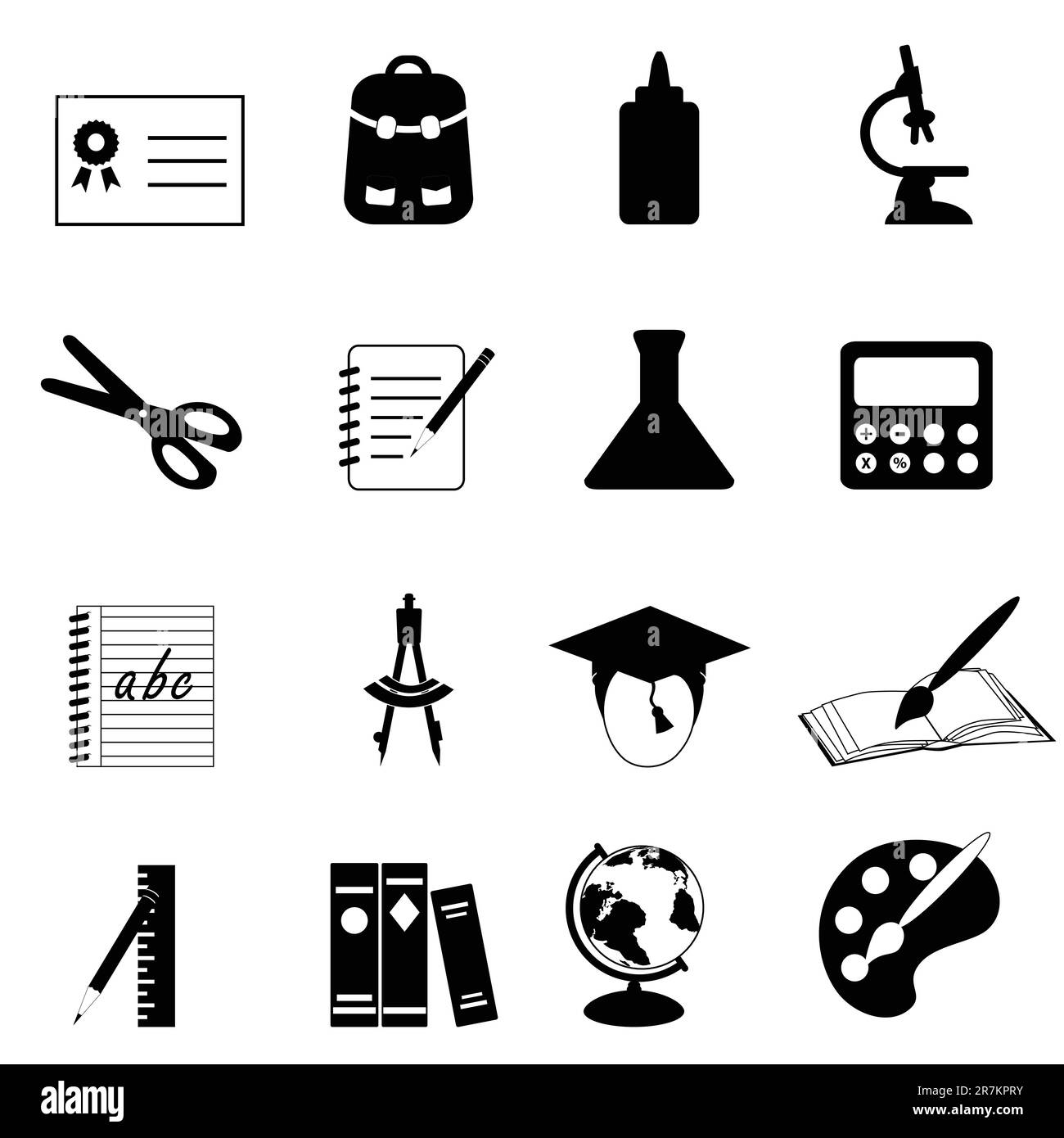 Schule icon Schwarzweiß-Stockfotos und -bilder - Alamy