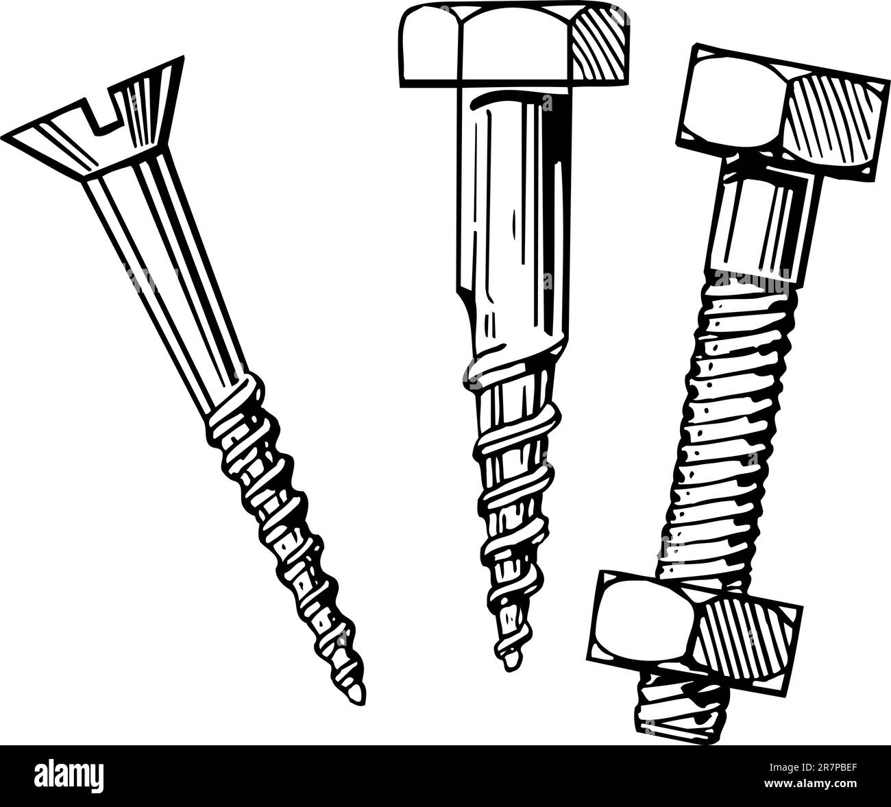 Schrauben detail Stock-Vektorgrafiken kaufen - Alamy