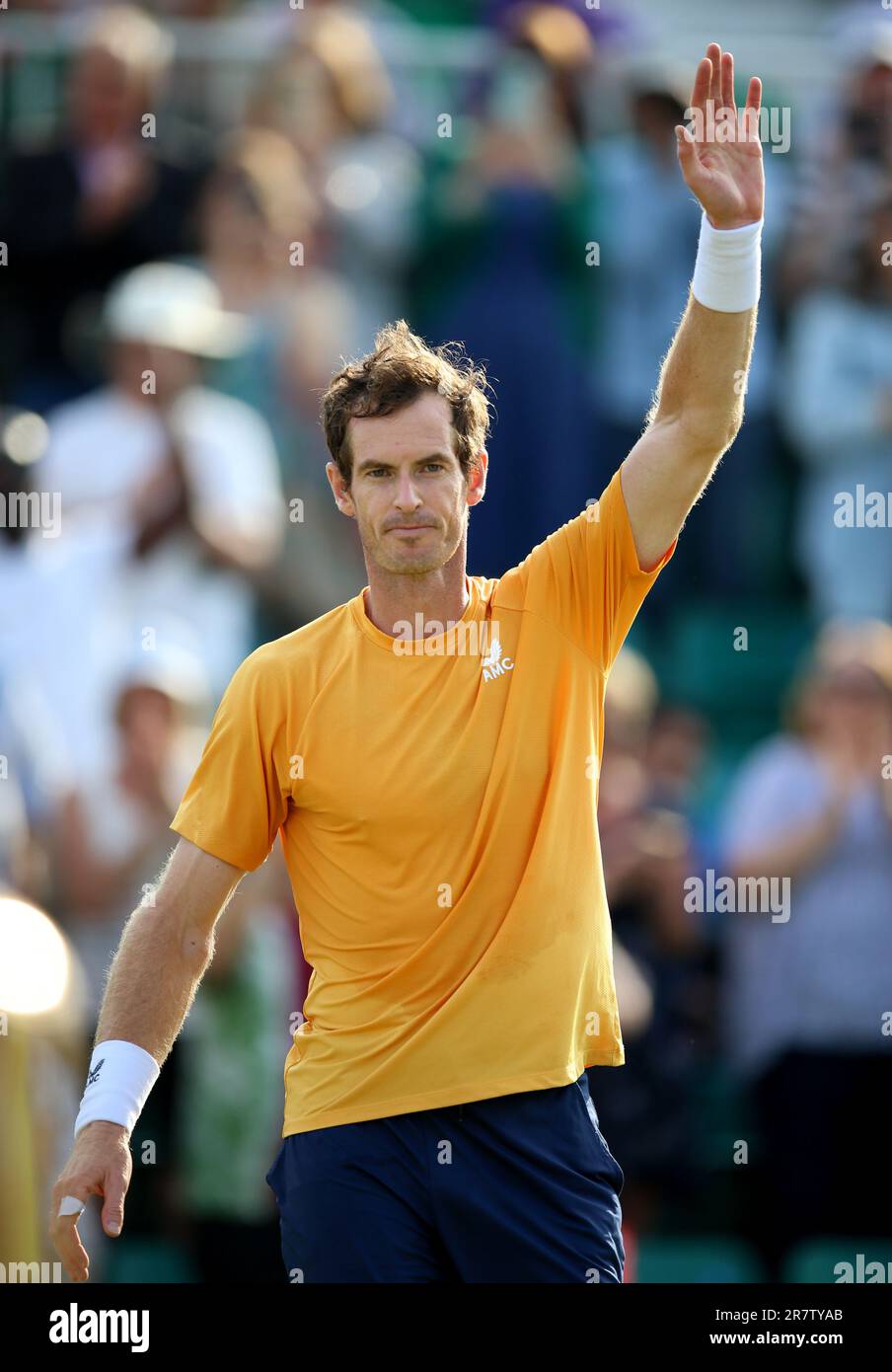 Andy Murray aus Großbritannien feiert seinen Sieg gegen Portugals Nuno ...