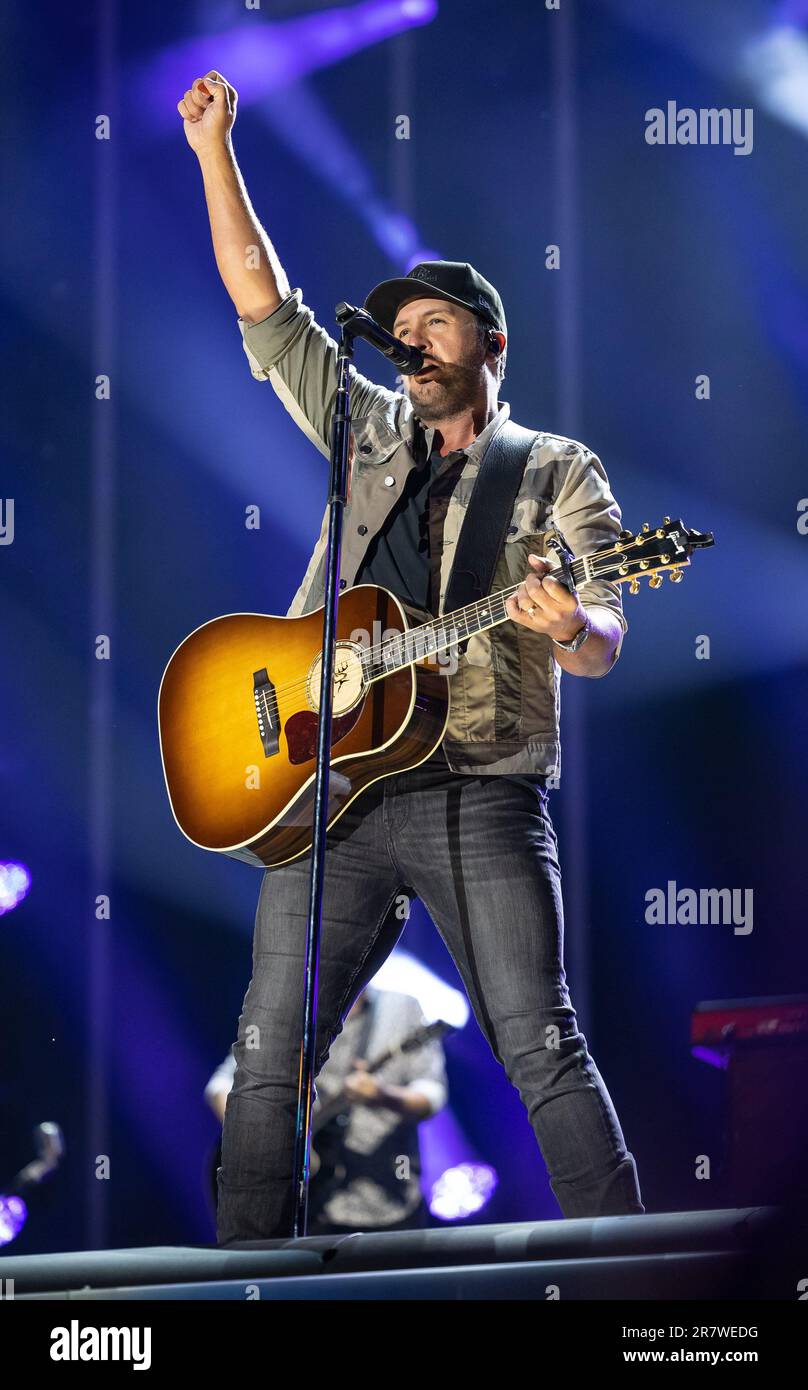 Luke Bryan tritt am 4. Tag des CMA Fests im Nissan Stadium am Donnerstag, den 11. Juni 2023 in ...