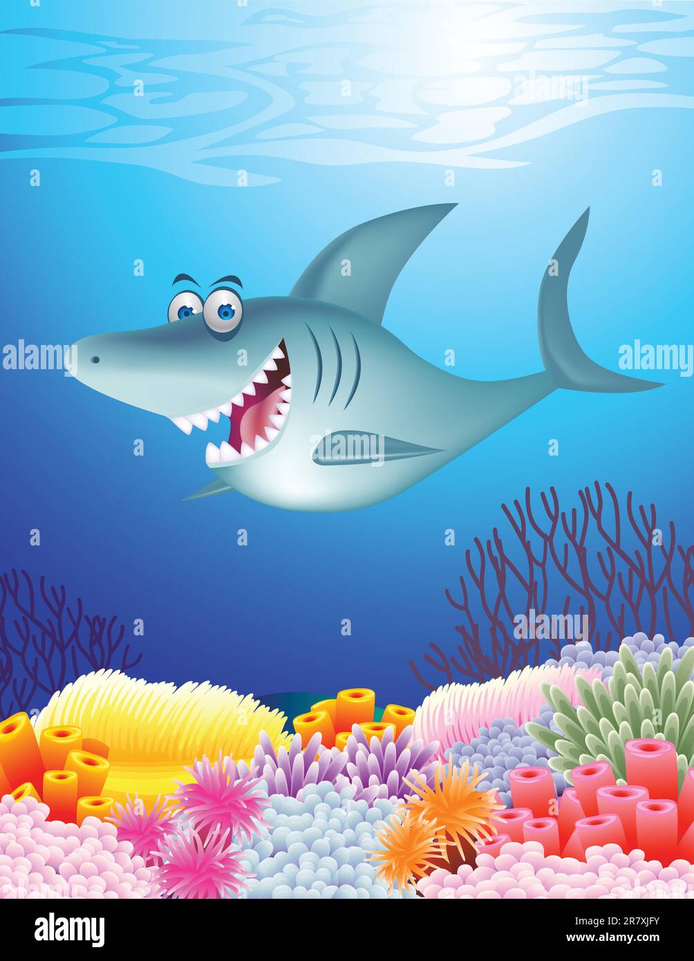 Shark cartoon illustration Stock-Vektorgrafiken kaufen - Alamy