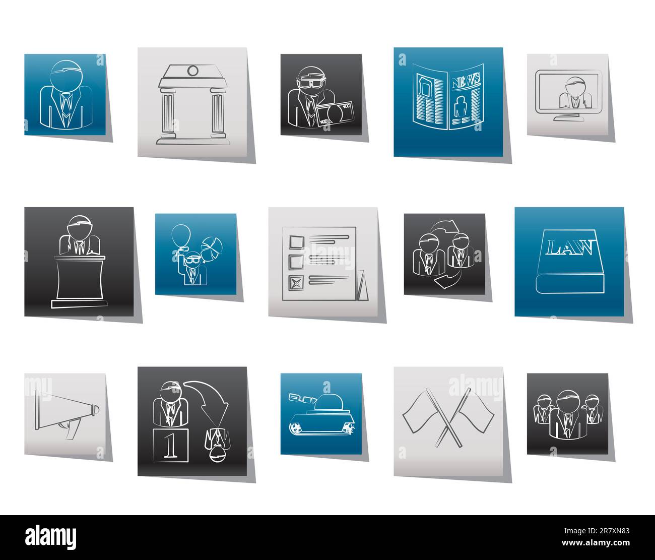 Politik, Wahlen und politische Partei Symbole - Vektor Icon Set Stock ...