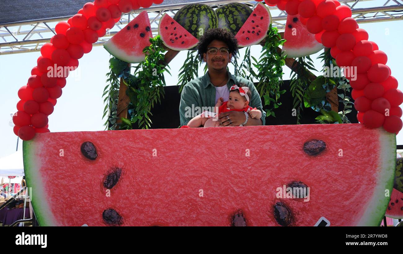 Los Angeles, USA. 17. Juni 2023. Beim California Watermelon Festival ...