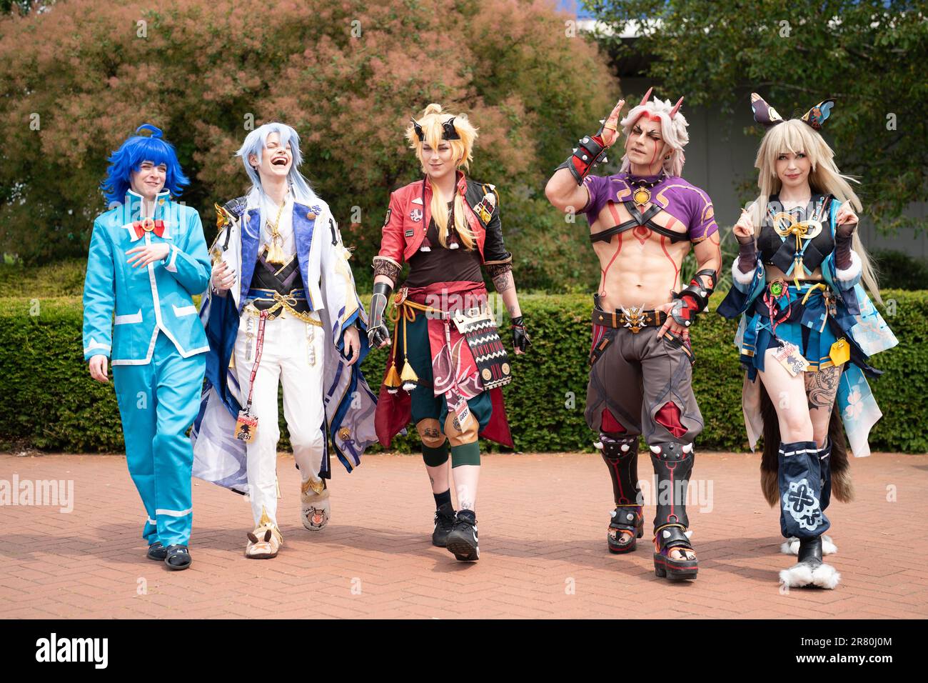 Cosplayers bei AnimeCon UK im NEC in Birmingham, einem internationalen ...