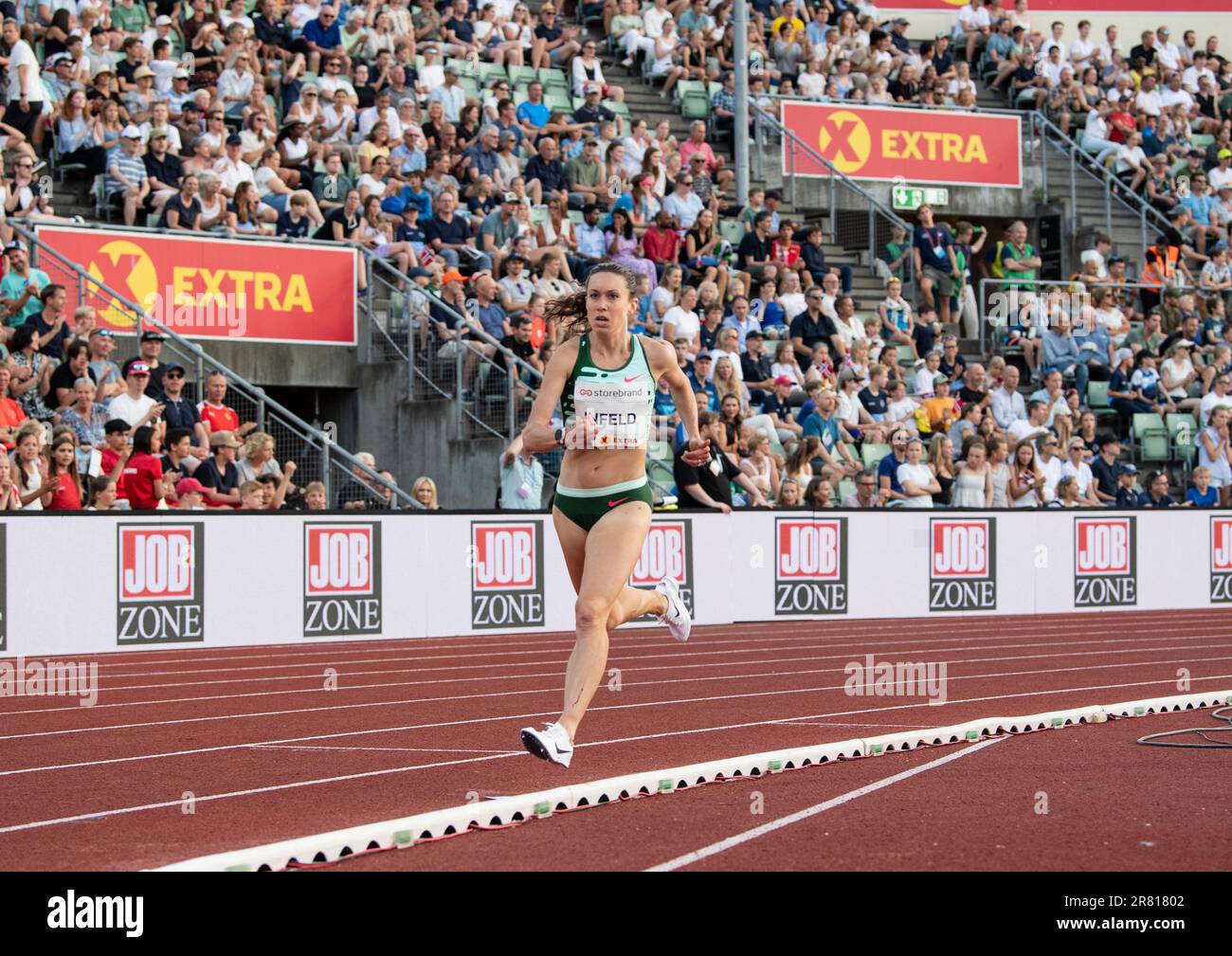 Emily Infeld aus den USA nimmt am 15. Juni 2023 an den 3000m bei den ...
