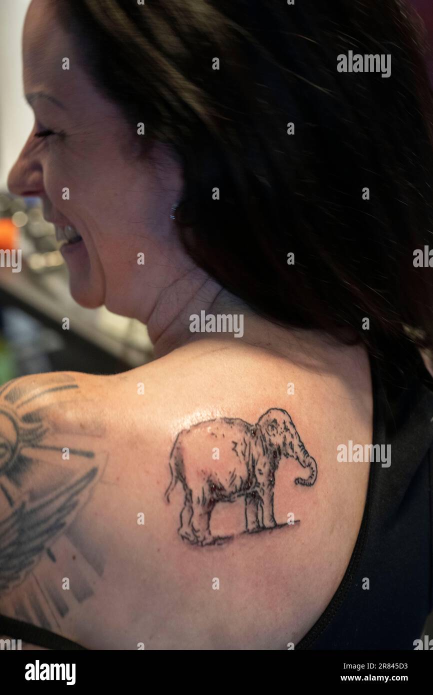 Henk Schiffmacher's needle whirred as he tattood the lines of am ...