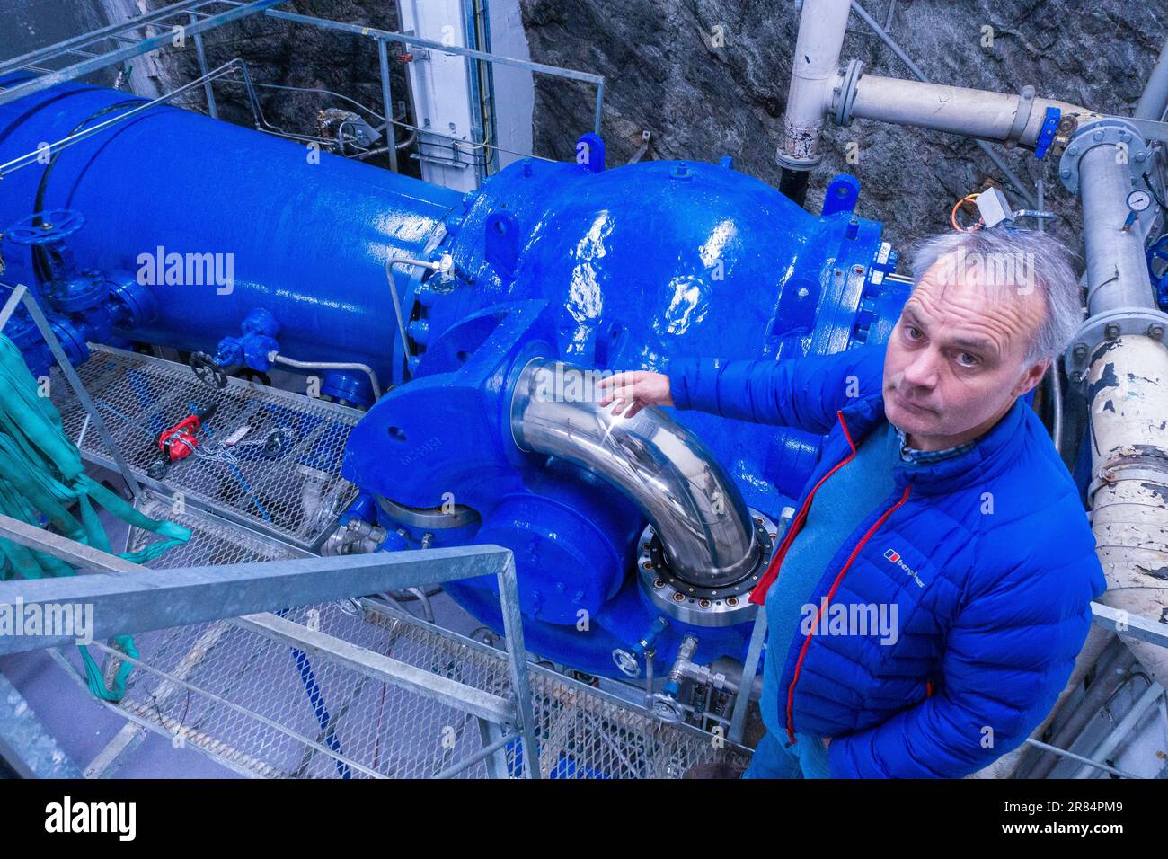 Das Wasserkraftwerk Amela, das am 29. Mai 2023 in Betrieb genommen und ...