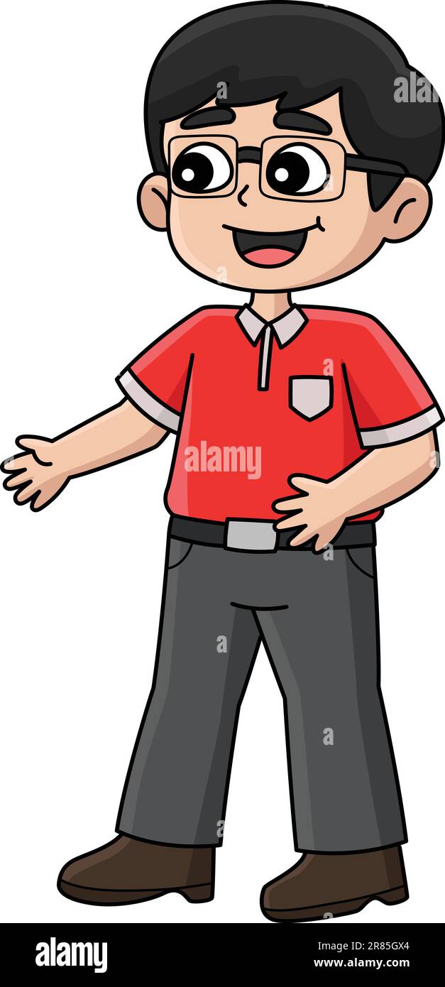 Happy Father Cartoon Colored Clipart Illustration Stock-Vektorgrafik ...