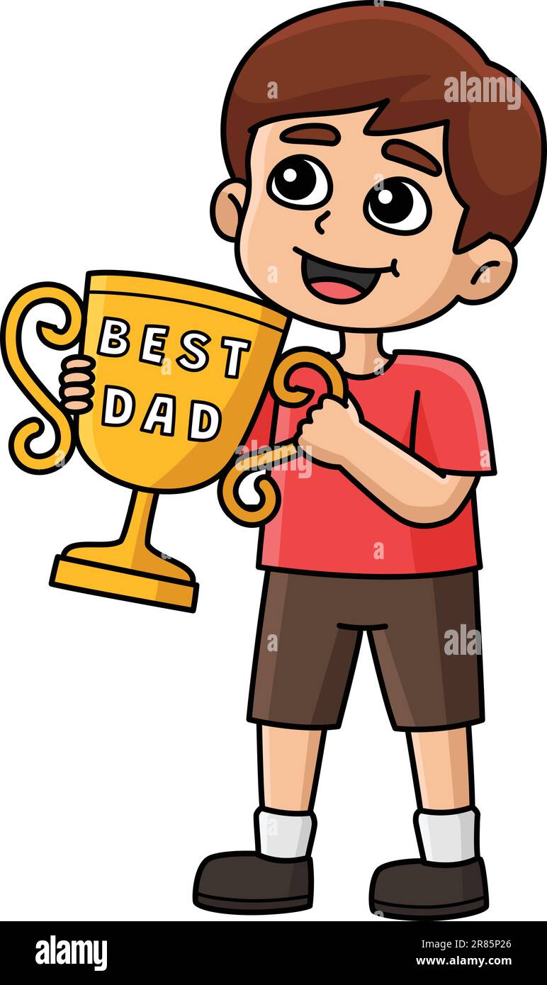 Die Beste Dad Cartoon-Illustration Mit Farbigem Clipart Stock ...