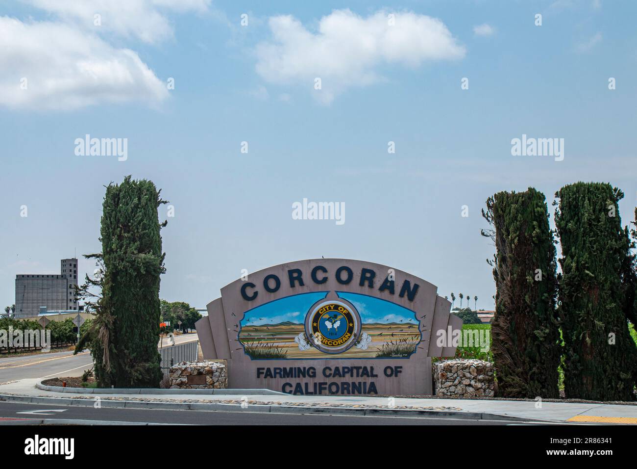 Die Stadt Corcoran. Der Tulare Lake im Central Valley von Kalifornien ...