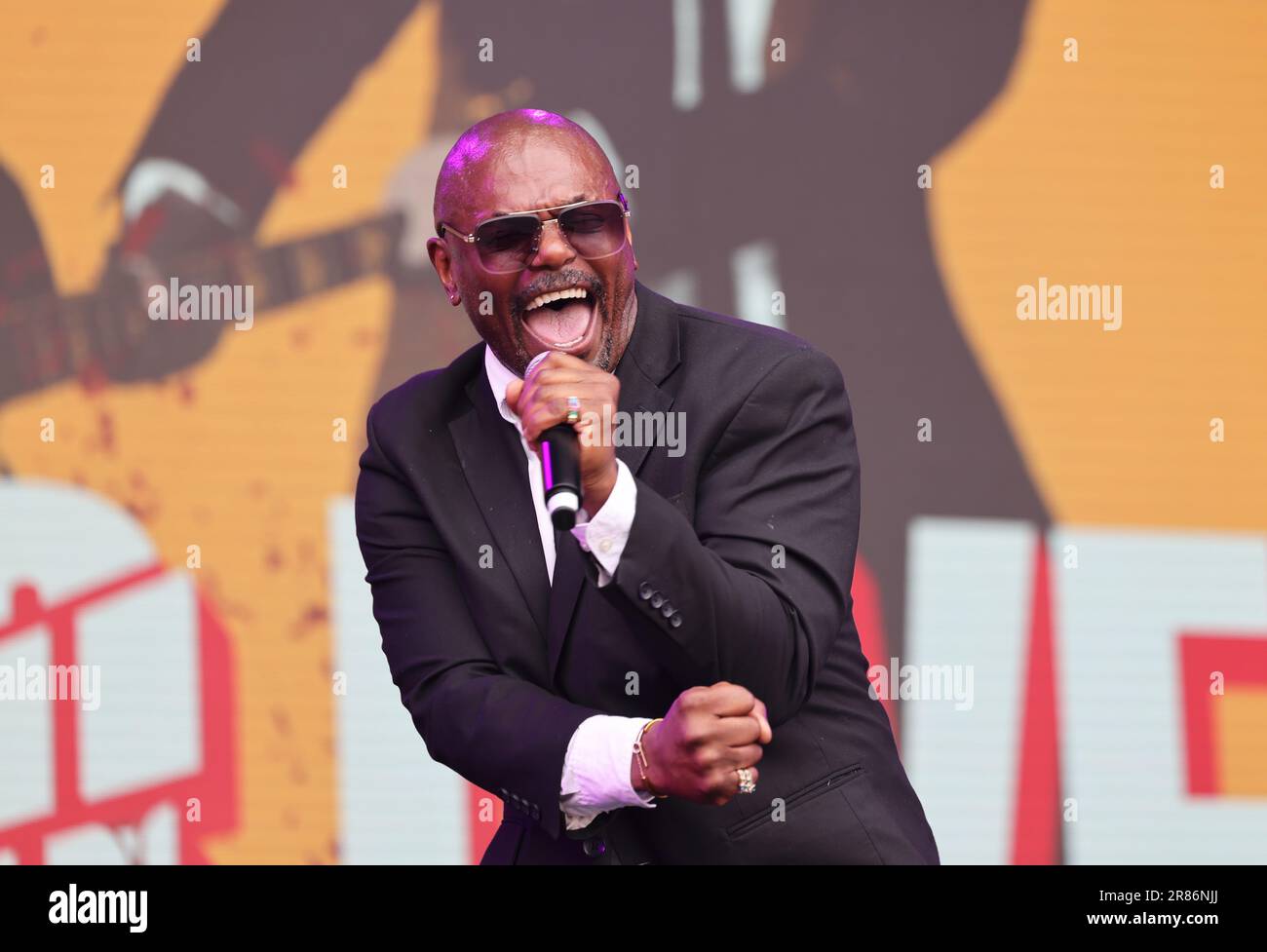 Der 2. Tag von West End Live 2023 im Trafalgar Square, London, mit ...