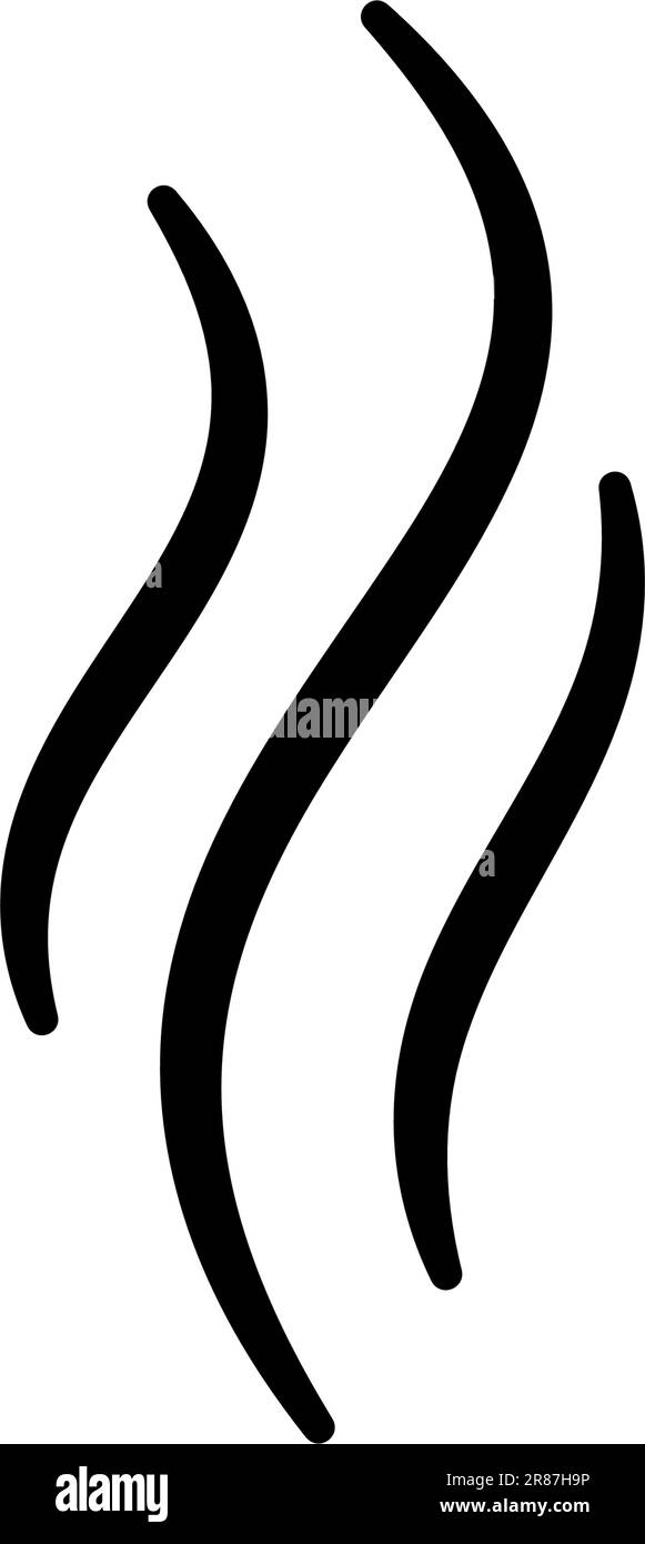Doodle Smoke-Symbol. Wasserdampfsymbol. Handgezogener heißer Dampf ...