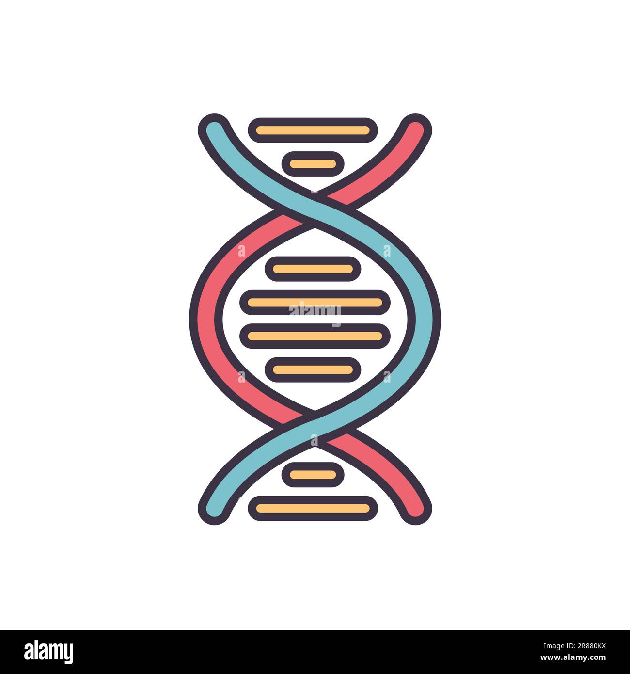Symbol für DNA-bezogene Vektorlinie. Lineares DNA-Helix-Symbol ...