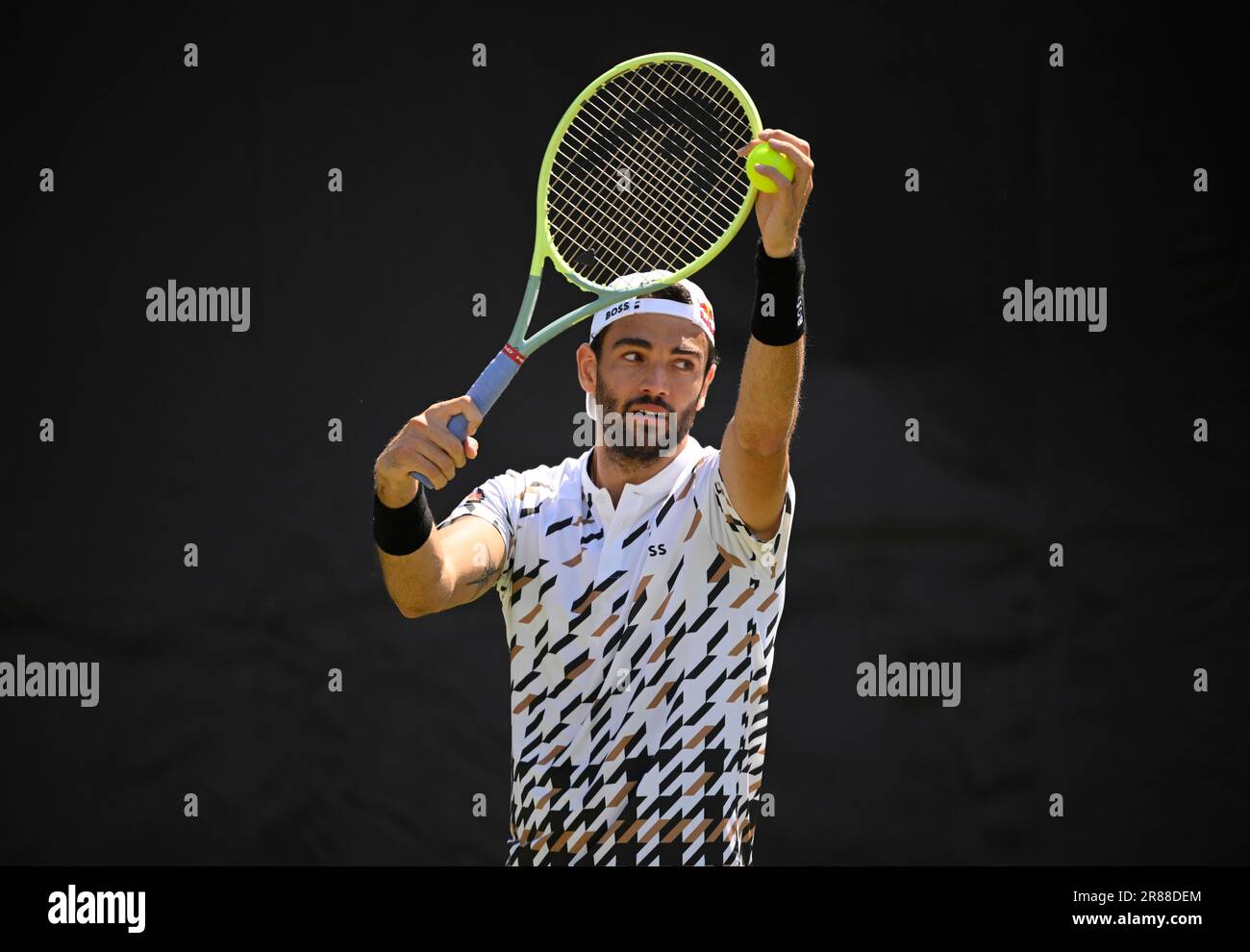 Matteo Berrettini (ITA) Action, Serve, Tennis, BOSS Open 2023, Weissenhof, Stuttgart, Baden ...