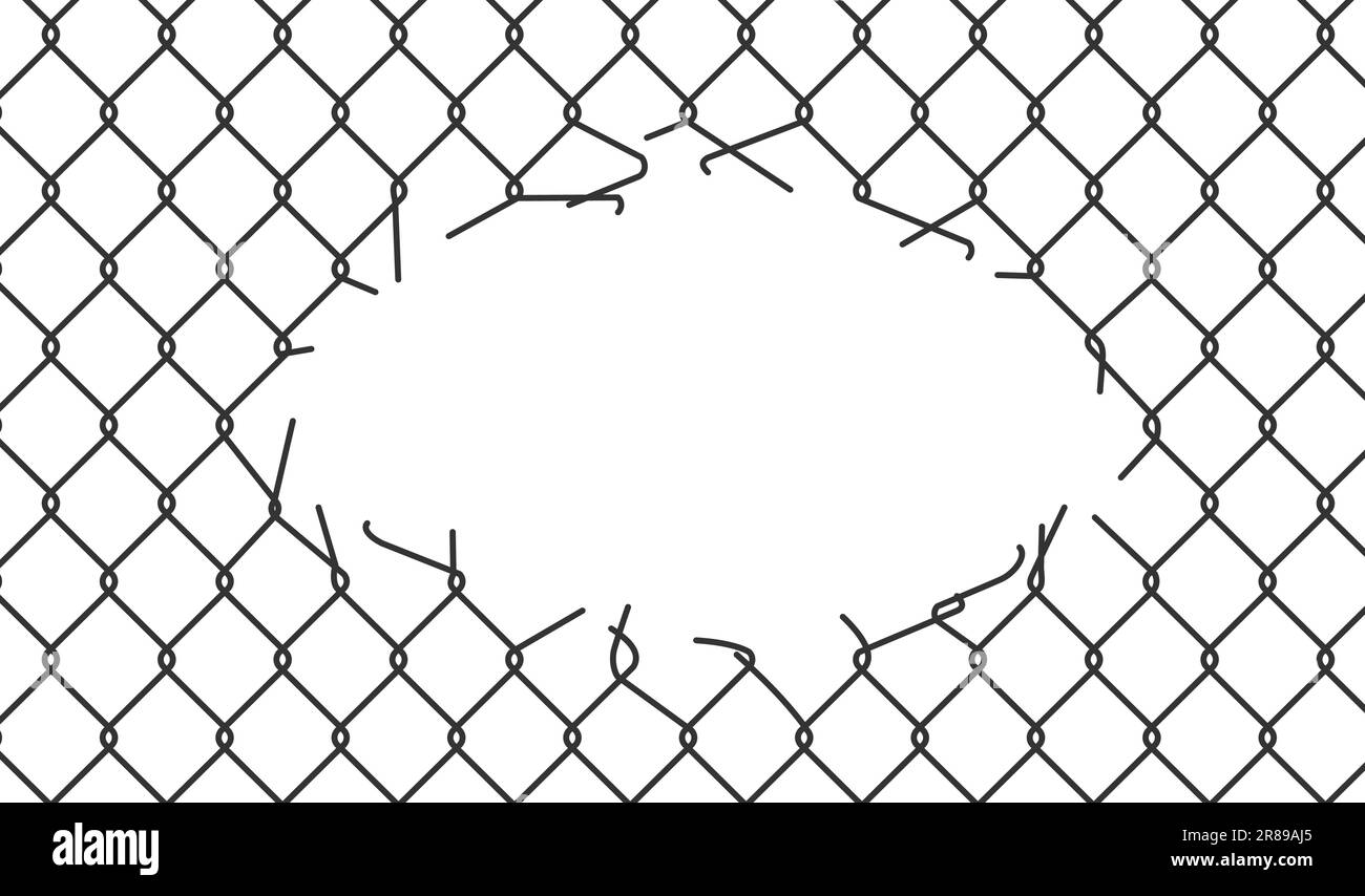 Gefängnisausbruch loch zaun Stock-Vektorgrafiken kaufen - Alamy