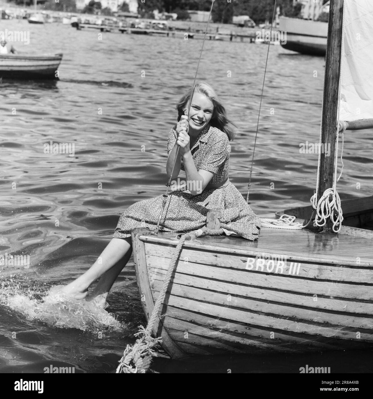 Tatsächlich 28-8-1960: Linie vom Kloster Margrete Robsahm, 18 Jahre alt ...