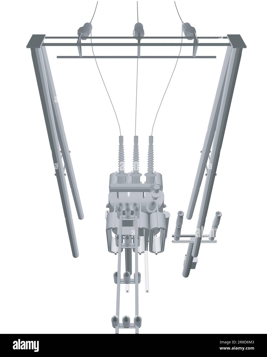 Polygonale Elektrotransformator-Unterstation Stromnetz-Umspannwerk ...