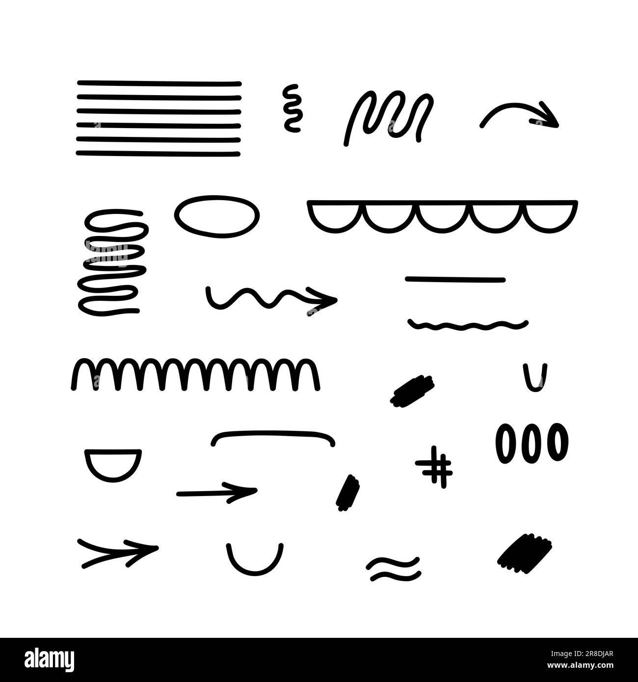 Abstrakte Texturen setzen von Hand gezeichnete Vektorbilder, einfache ... Abstrakte Texturen setzen von Hand gezeichnete Vektorbilder, einfache ...