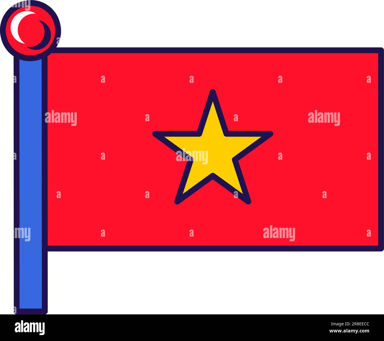 Vektor der Nationalflagge der Sozialistischen republik Vietnam. Gelber ...