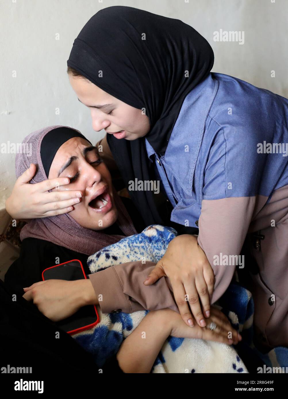 Dschenin, Palästinensische Gebiete. 21. Juni 2023. Die Palästinenser trauern um den Tod von ...