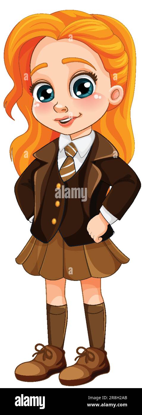 Mädchen uniform rote haare Stock-Vektorgrafiken kaufen - Alamy