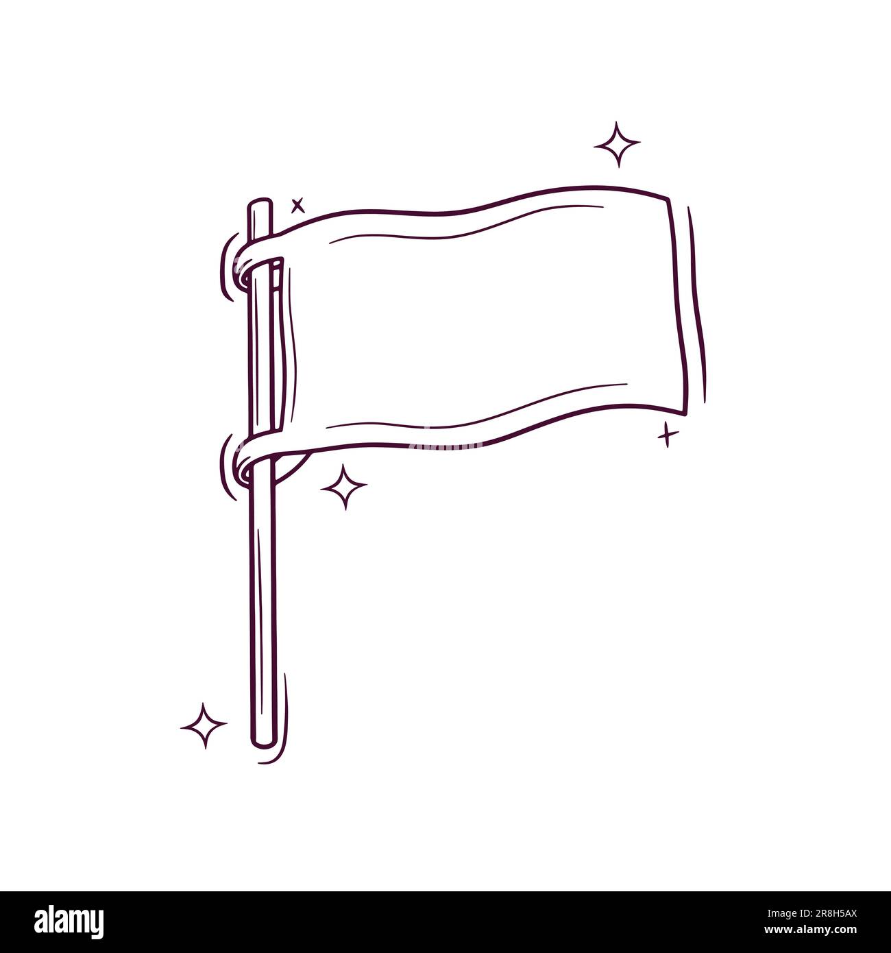 Handgezeichnete Flagge. Doodle Vector Sketch-Illustration Stock ...