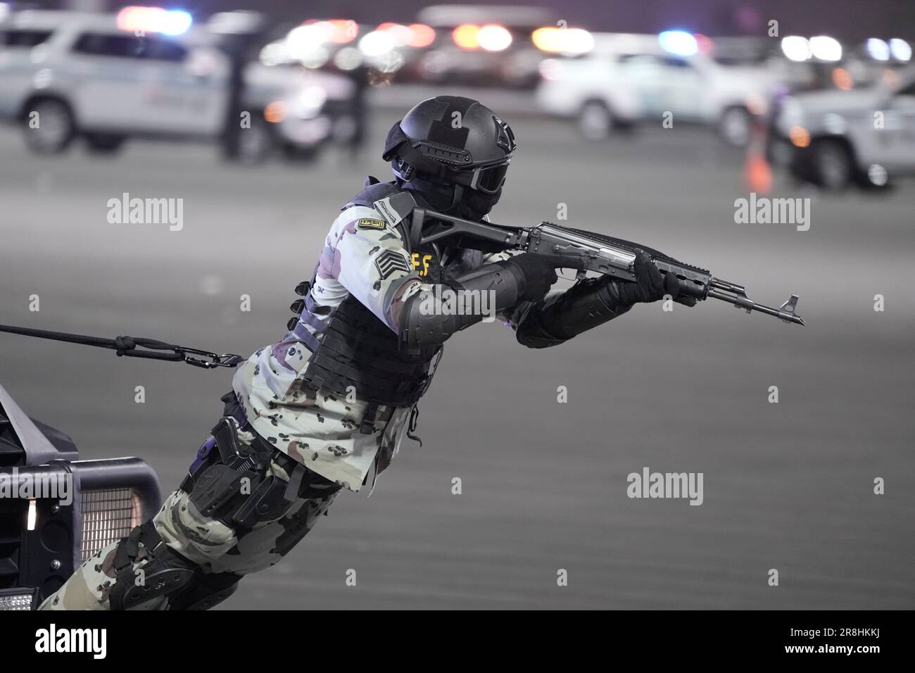 A members of the Saudi special forces for Hajj and Umrah (SFHU ...