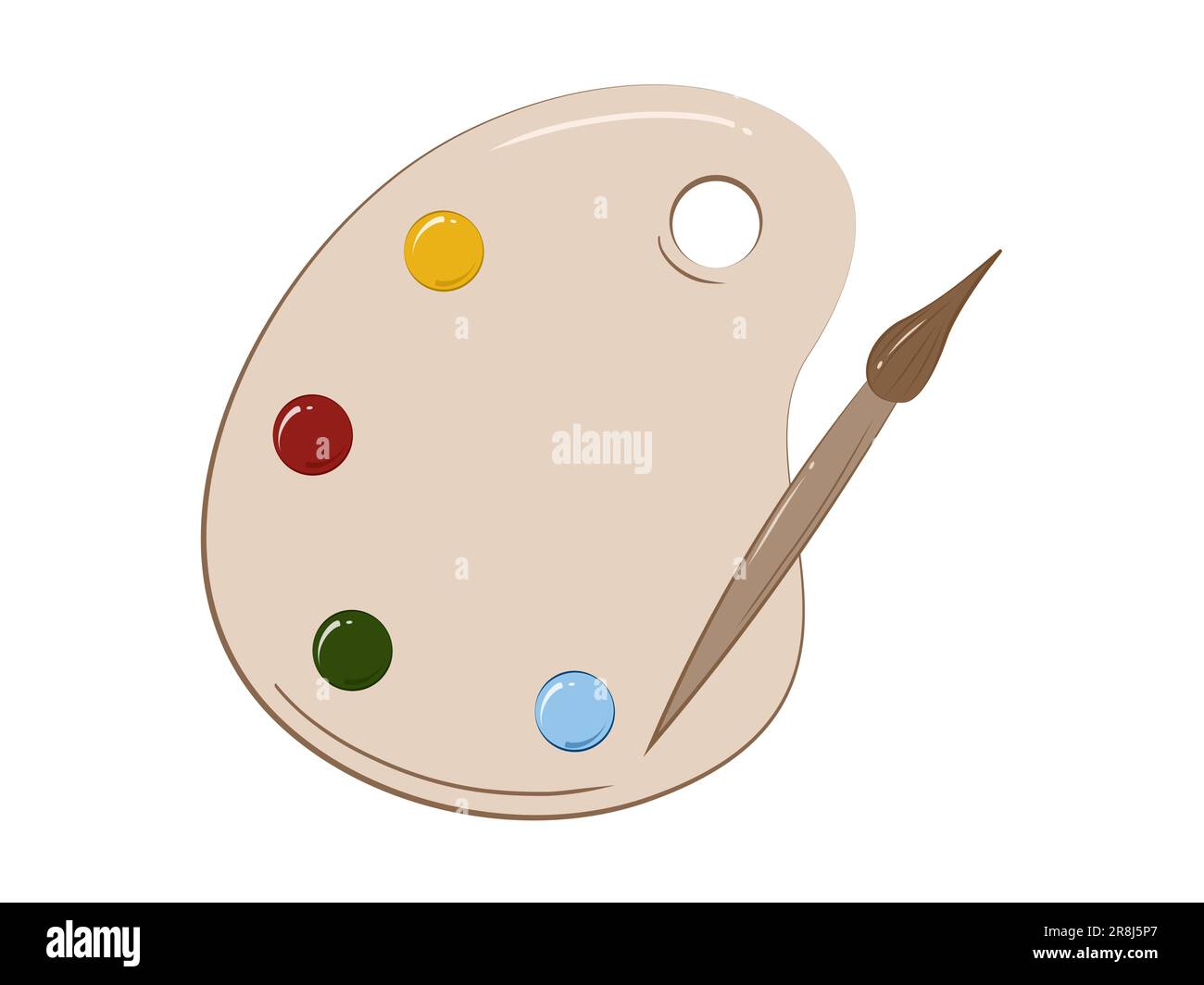 Die Palette des Symboldarstellers ist auf weißem Hintergrund isoliert ...