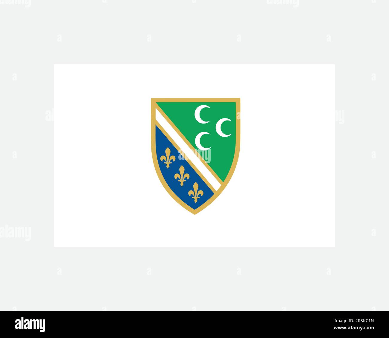 Sandzak-Flagge. Nationales Wappen des bosnischen Nationalrats. Bosniaks ...