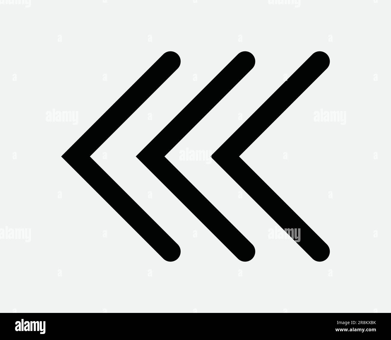 Symbol Für Dreifachen Pfeil Nach Links. Zeigerpfad Routenrichtung ...