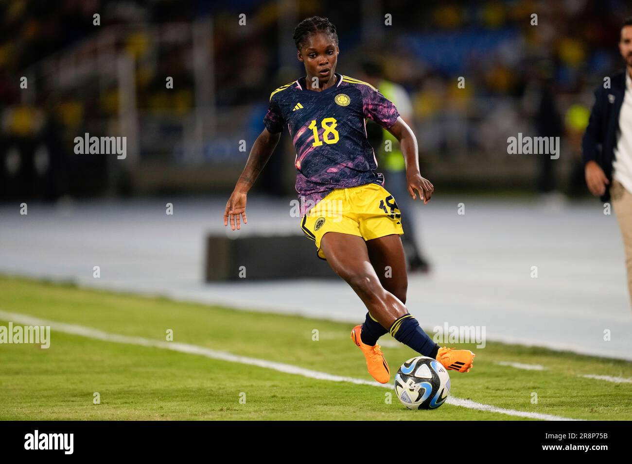 Colombia's Linda Caicedo controls the ball during a women's ...