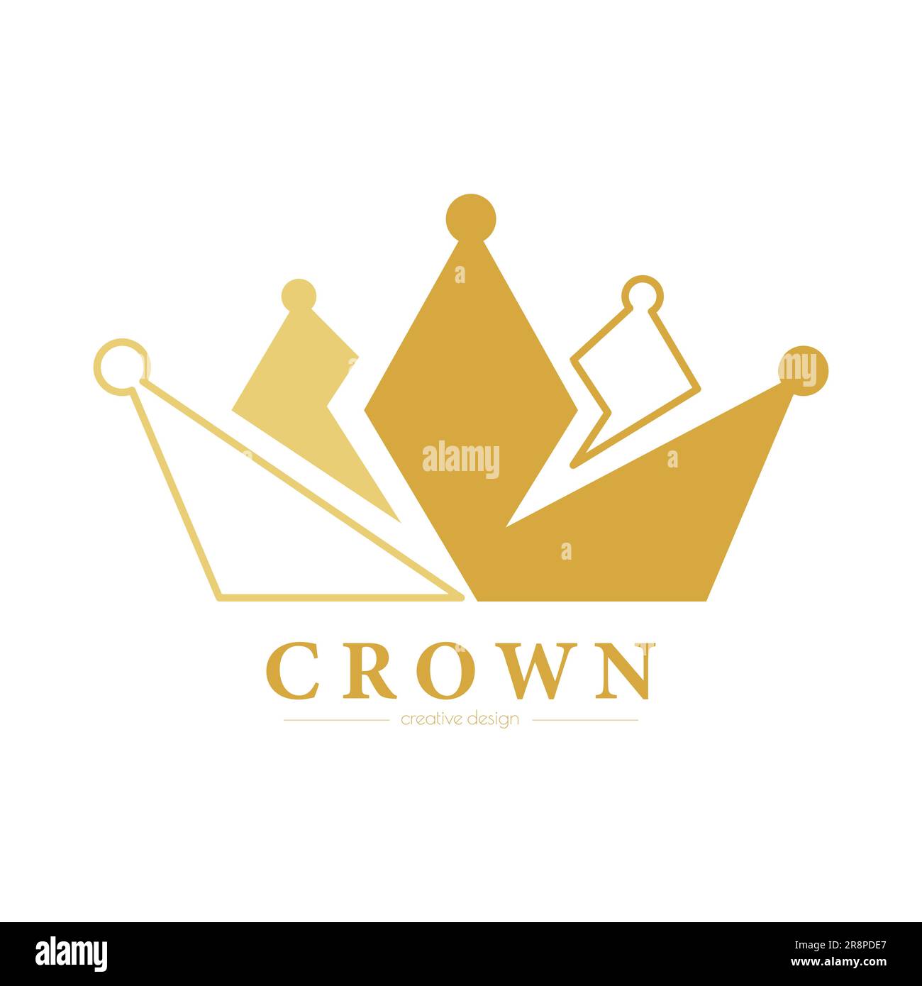 Goldene königliche Krone. Ein Modell eines Symbols von luxuriöser ...
