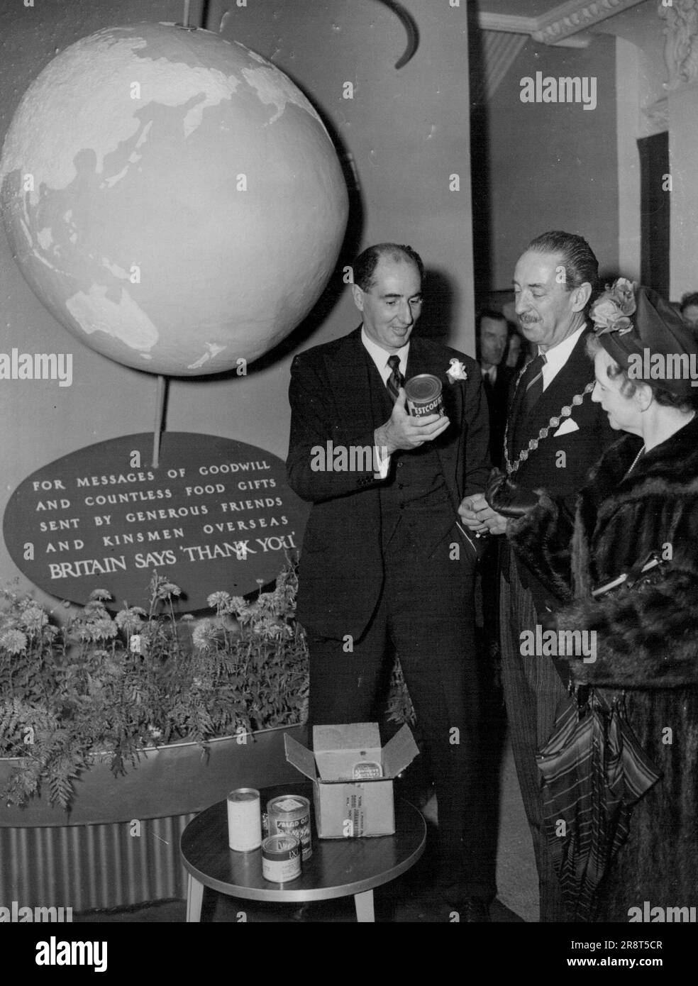 Die Ausstellung "Britain Said Thank you", eröffnet von Minister of Food ...