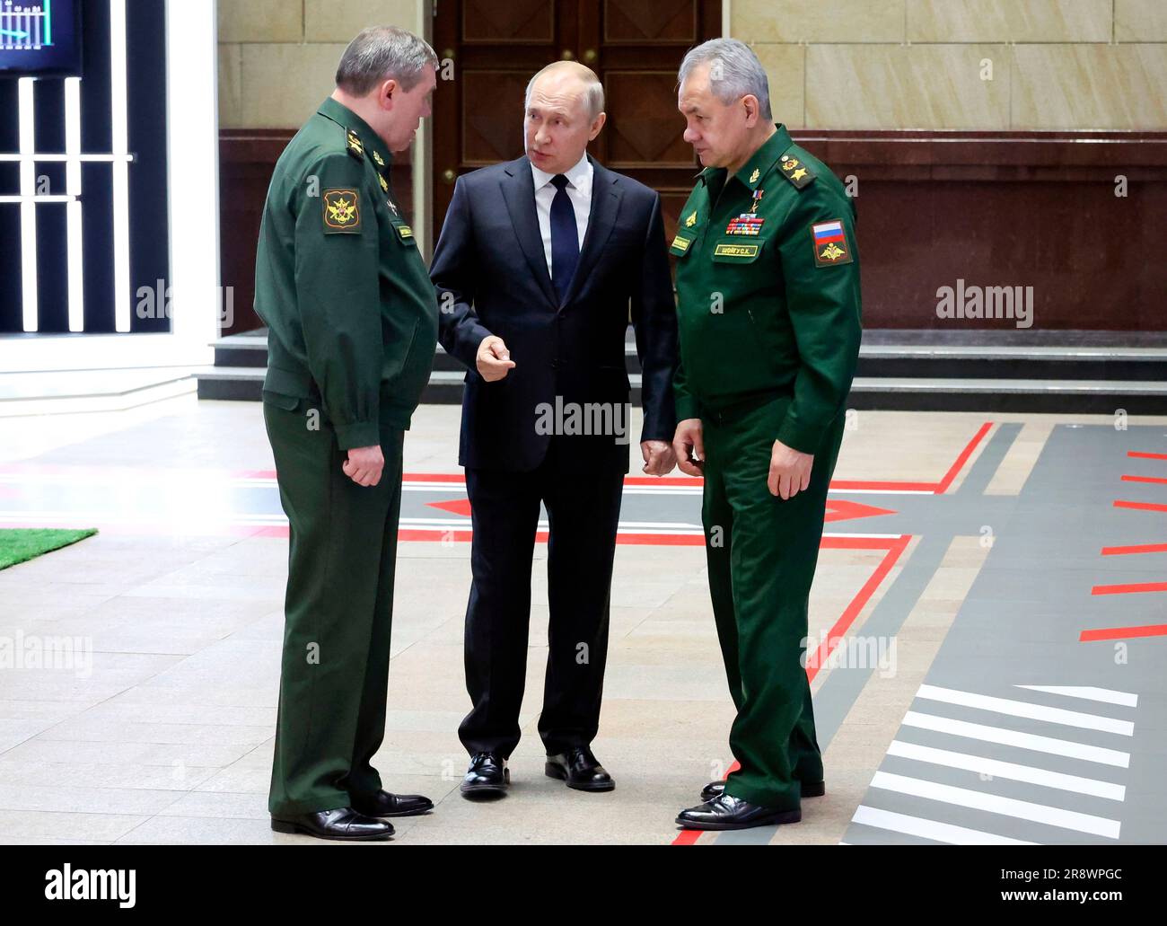 FILE Russian President Vladimir Putin, center, speaks with Chief of the ...