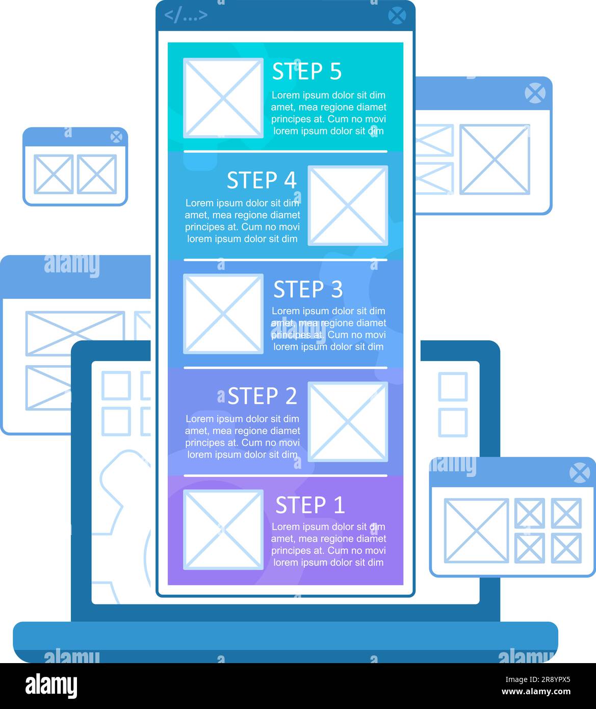 Infografik zur App-Entwicklung – Vorlage für das Design von Diagrammen ...