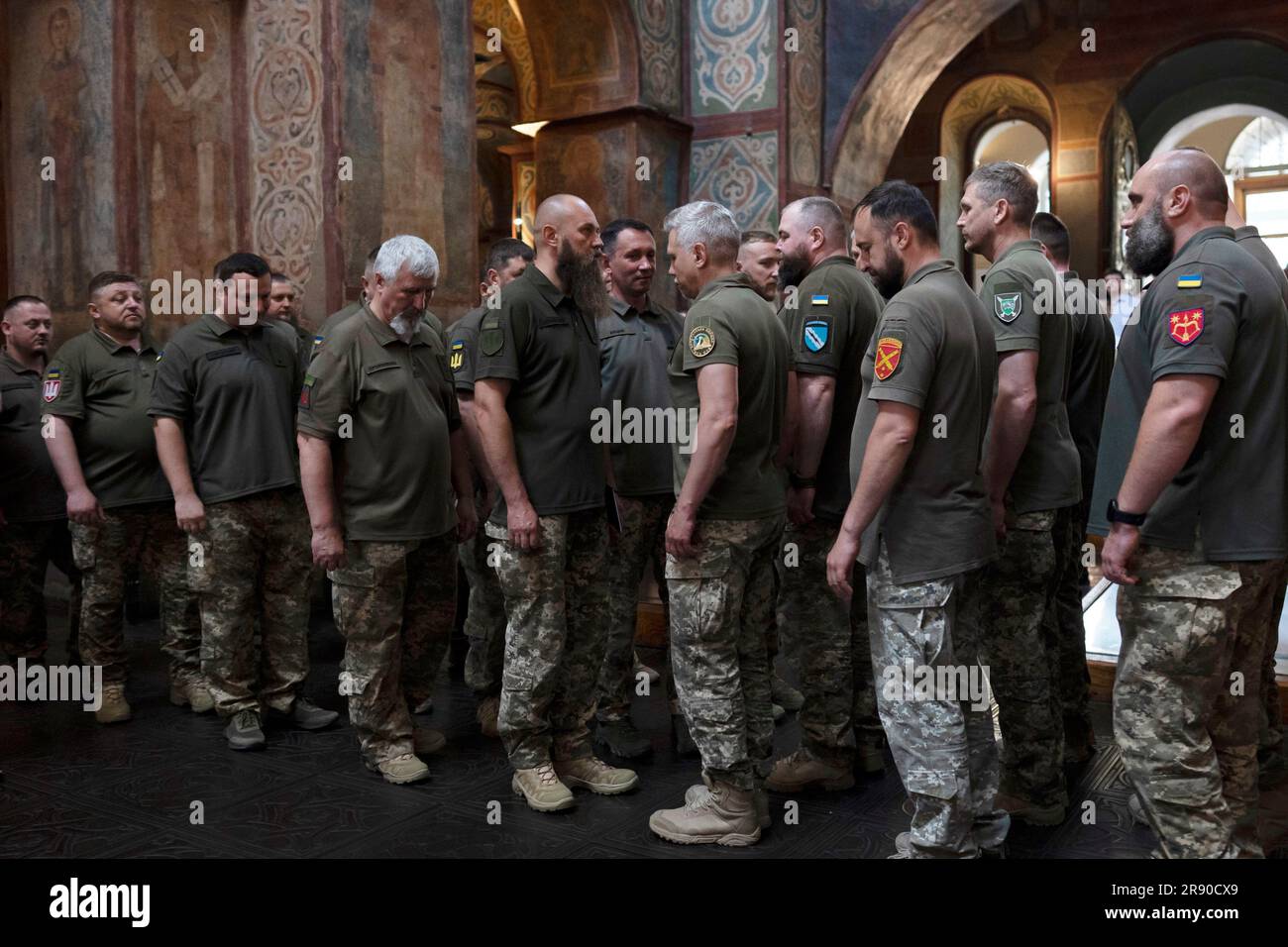 Ukrainian military chaplains attend a graduation ceremony at Saint ...