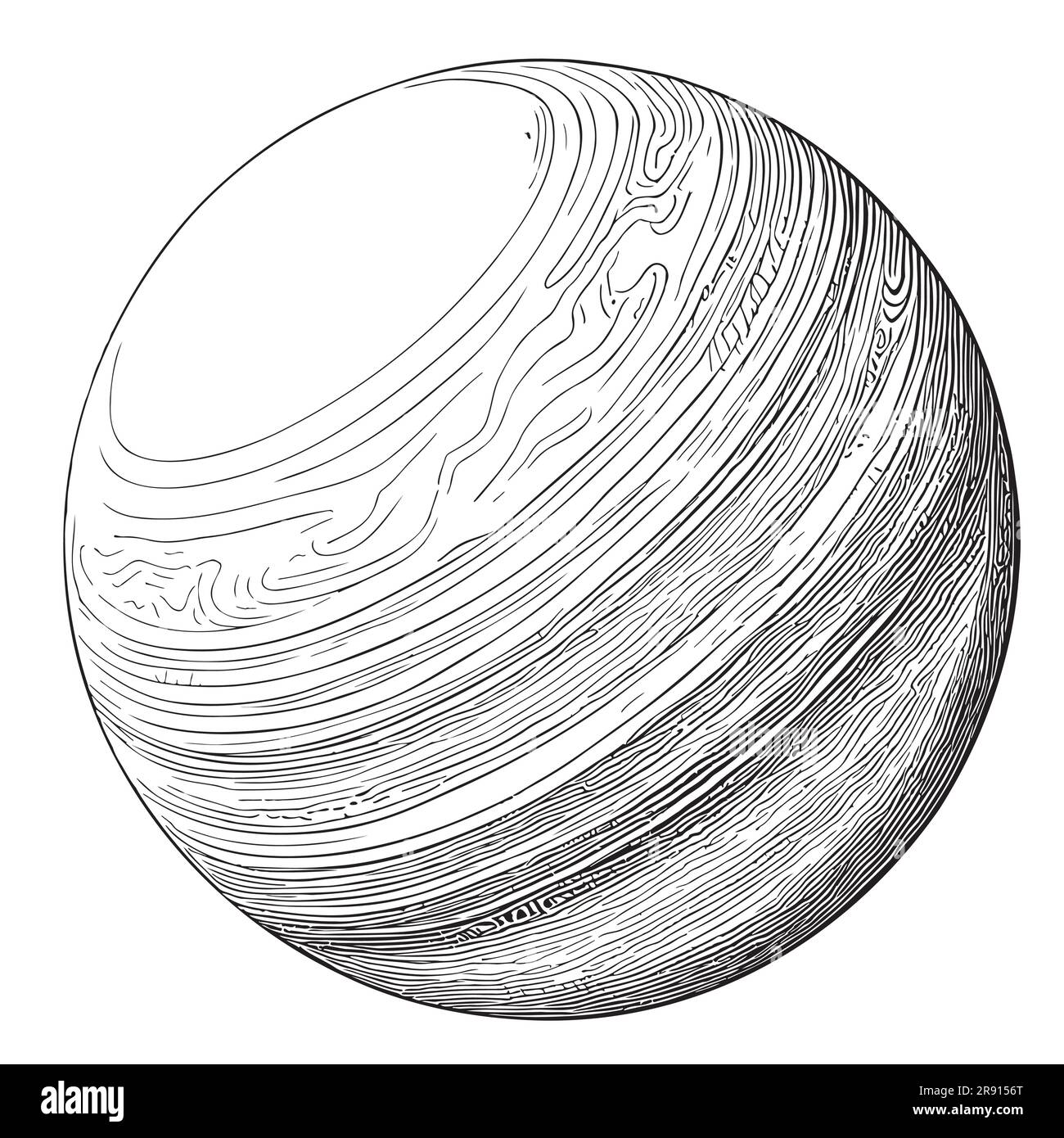 Planet Uranus Skizze handgezeichnet in Doodle-Stil Cosmos Illustration ...