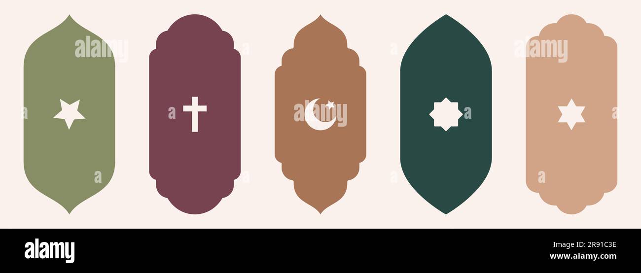 Islam ramadan muslimische symbole setzen vektor religion rahmen -Fotos ...
