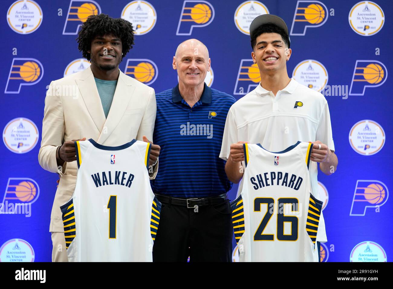 Indiana Pacers first round draft choices Jarace Walker, left, and Ben ...