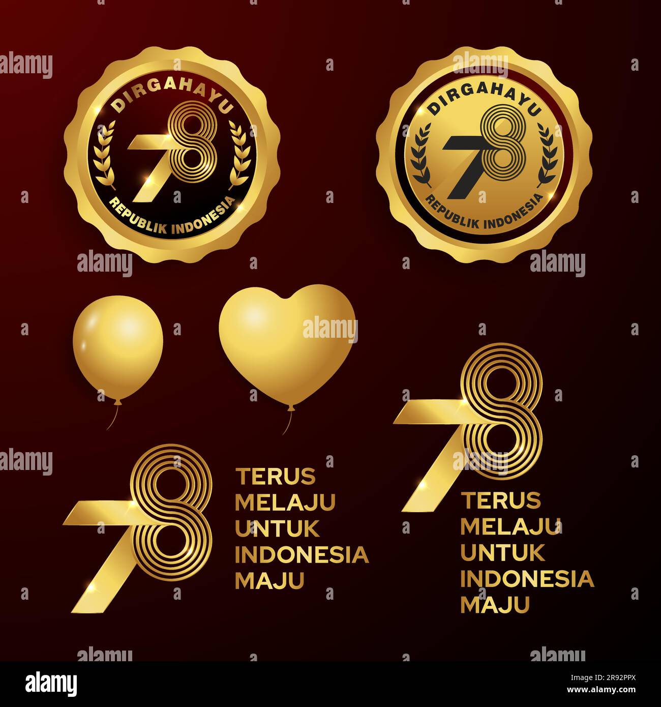 Goldenes Dirgahayu RI Ke-78 Logo oder Emblem Design, 78th Happy ...