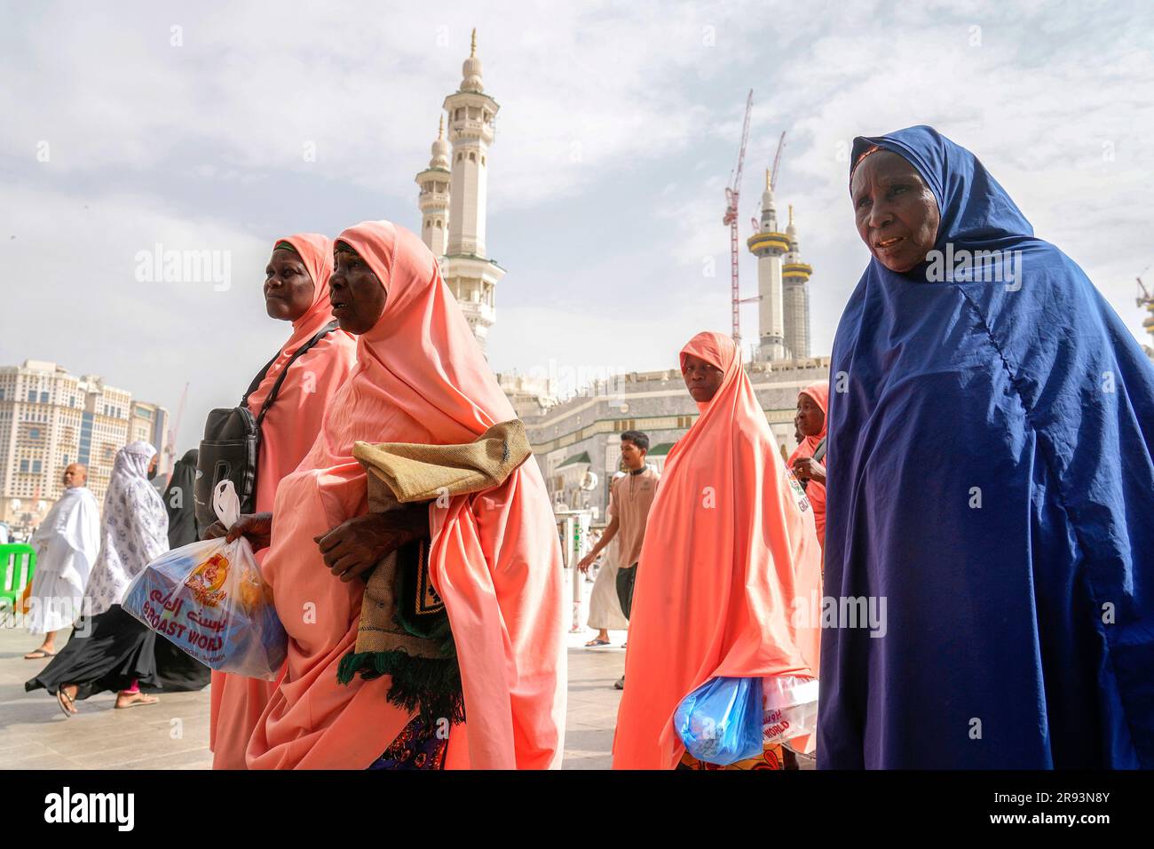 Chadian pilgrims walk outside the Grand Mosque, during the annual hajj ...