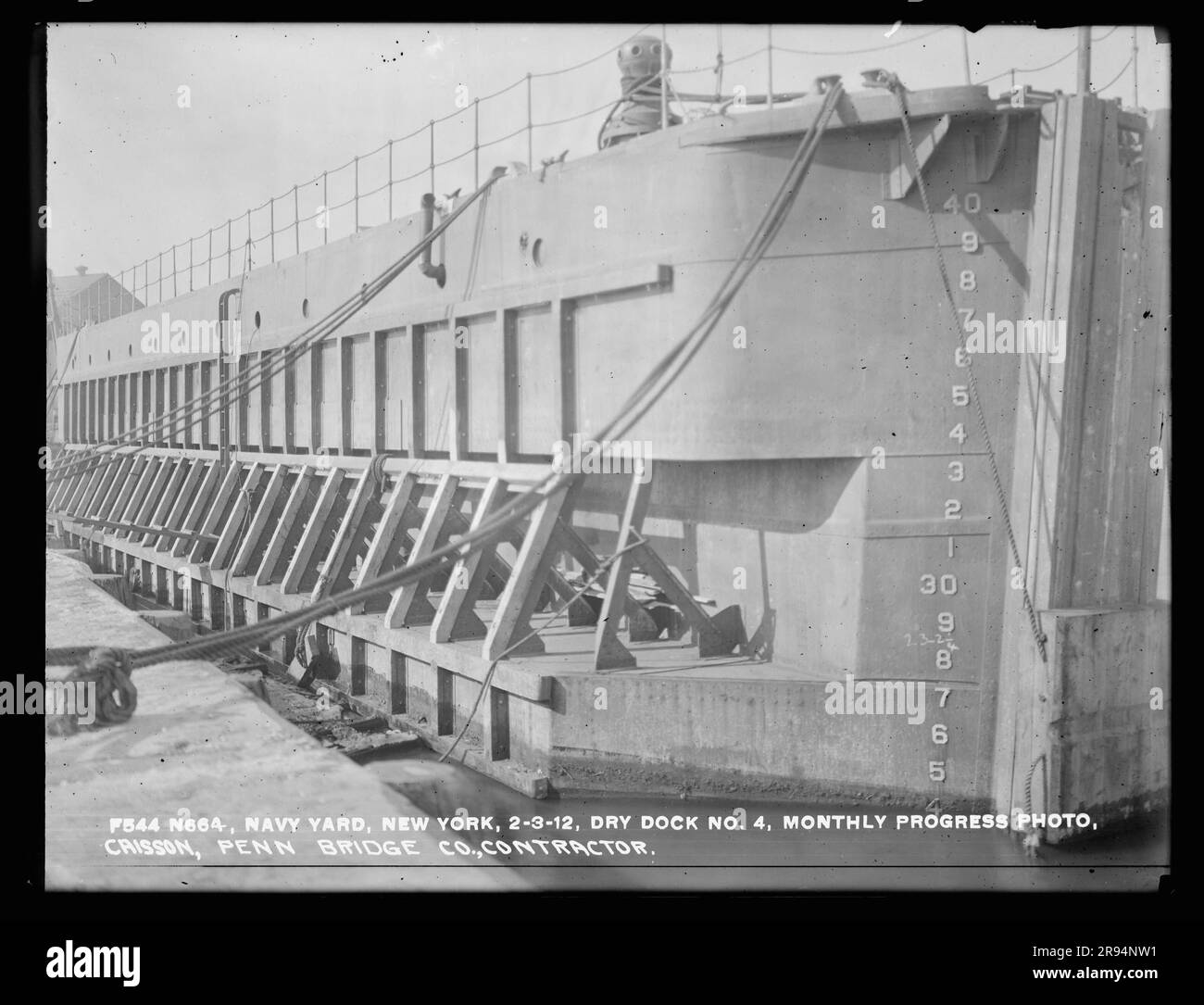 Dry Dock Nummer 4, Monthly Progress Photo, Caisson, Penn Bridge Company ...