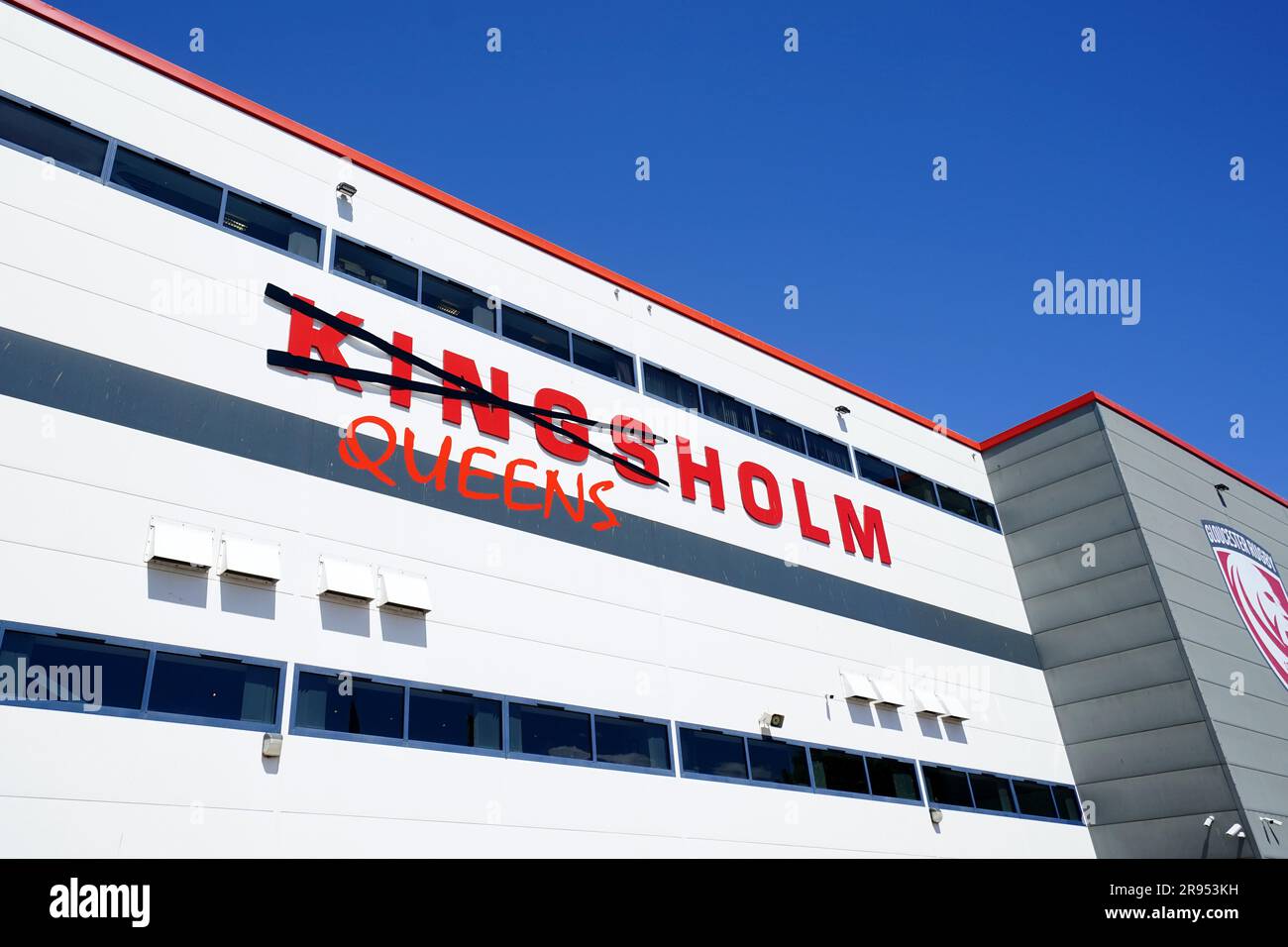 Ein allgemeiner Blick von außen zeigt, dass Kingsholm vor dem Finale ...