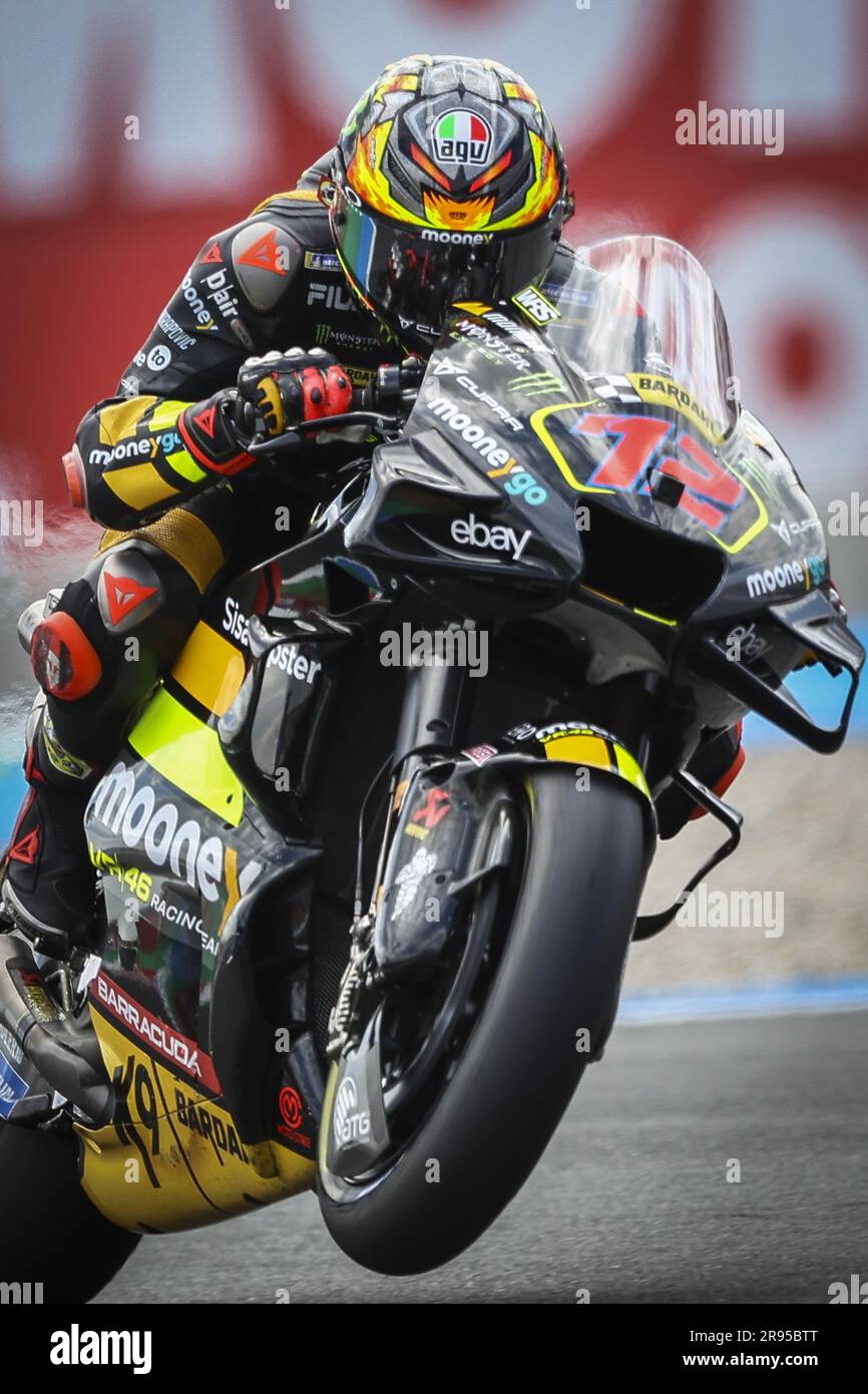 ASSEN – Marco Bezzecchi (ITA) über seine Ducati in Aktion während des ...